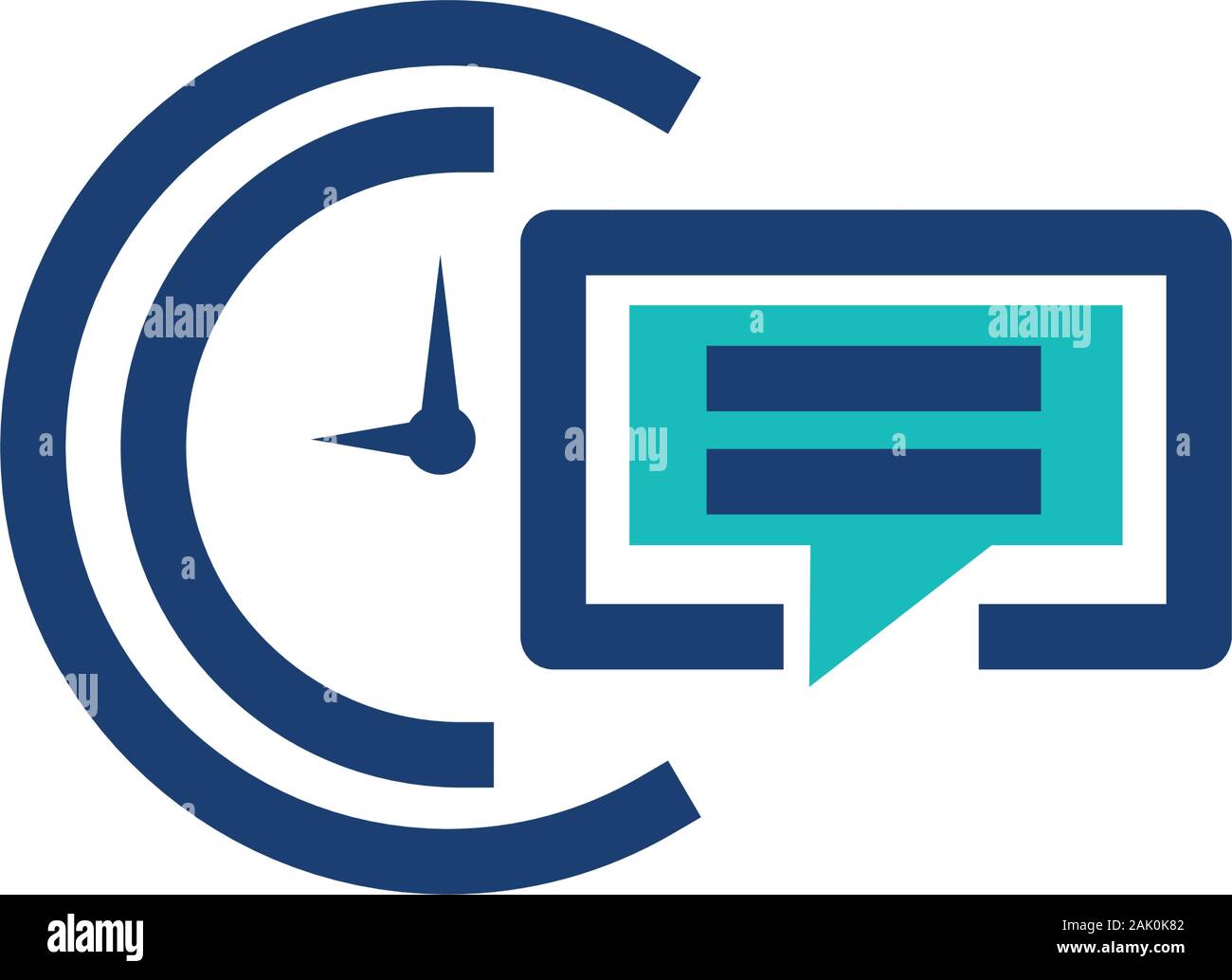 Communication bubble and clock design, Message discussion conversation ...