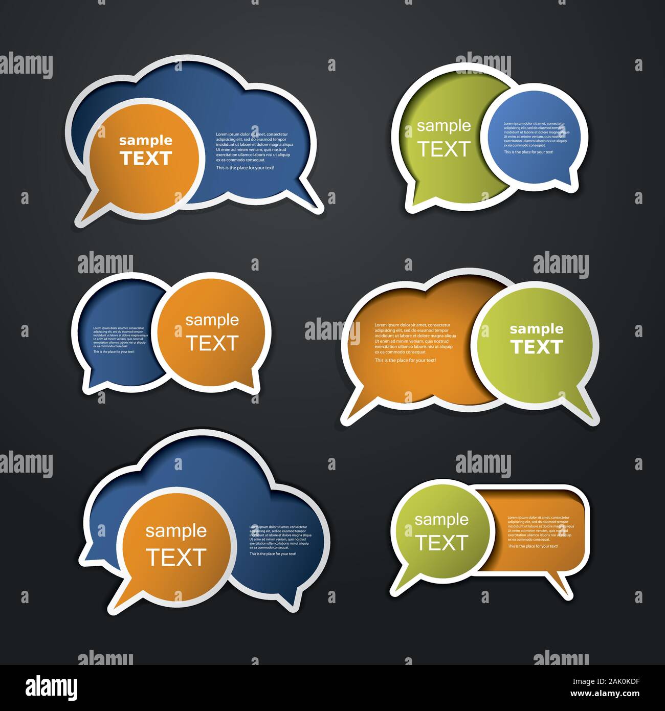 Abstract Colorful Labels, Tags, Speech Bubbles Clip-Art - Illustration ...