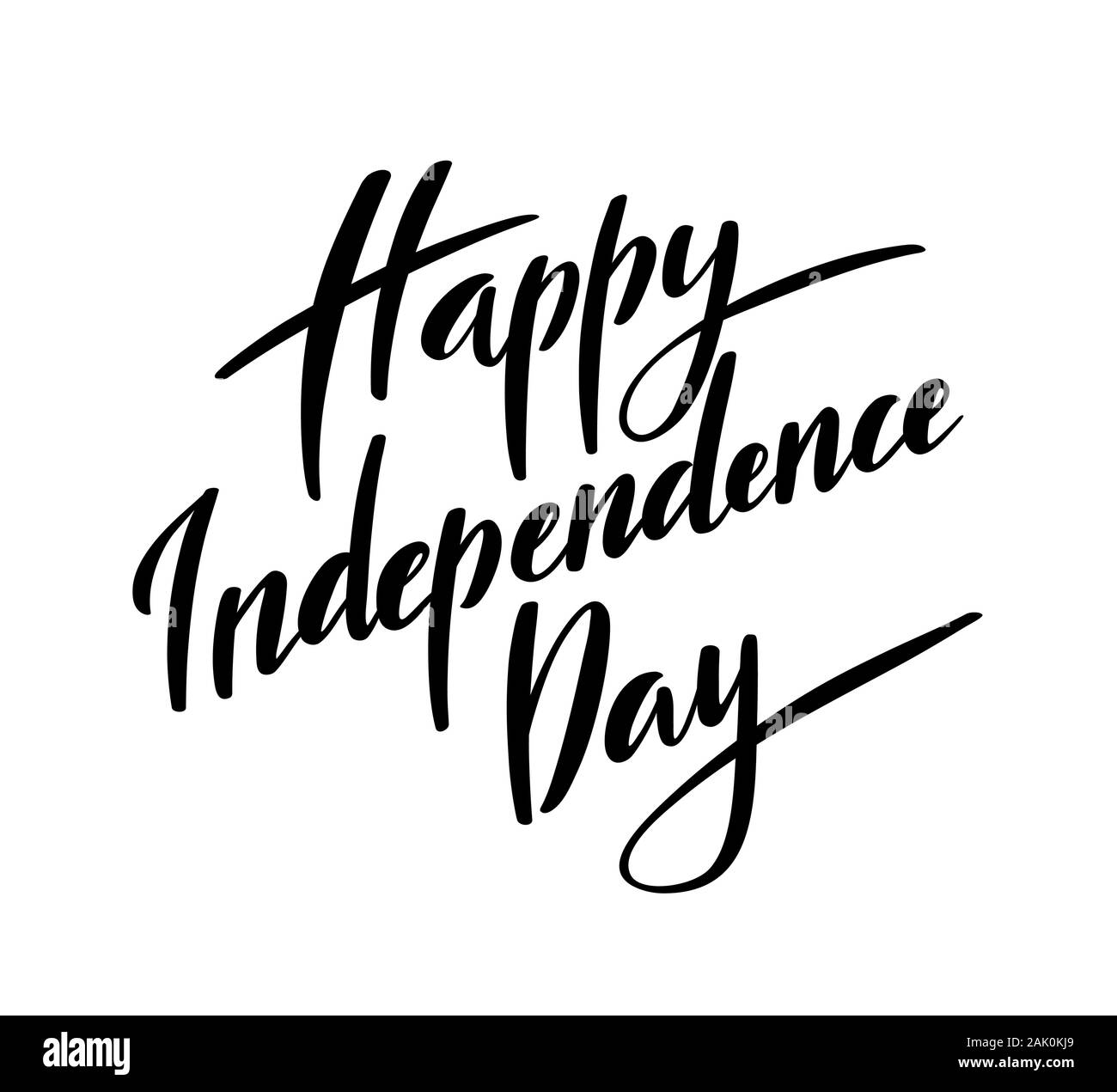 Happy Independence Day of America typography with hand-drawn lettering ...