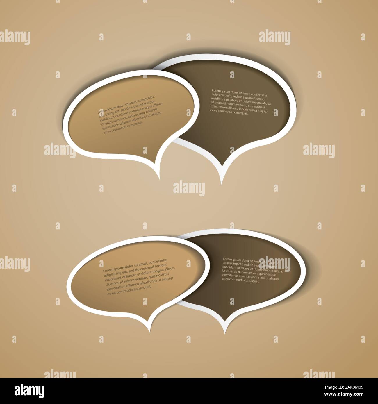 Set of Brown Speech Bubbles - Illustration in Freely Editable Vector ...