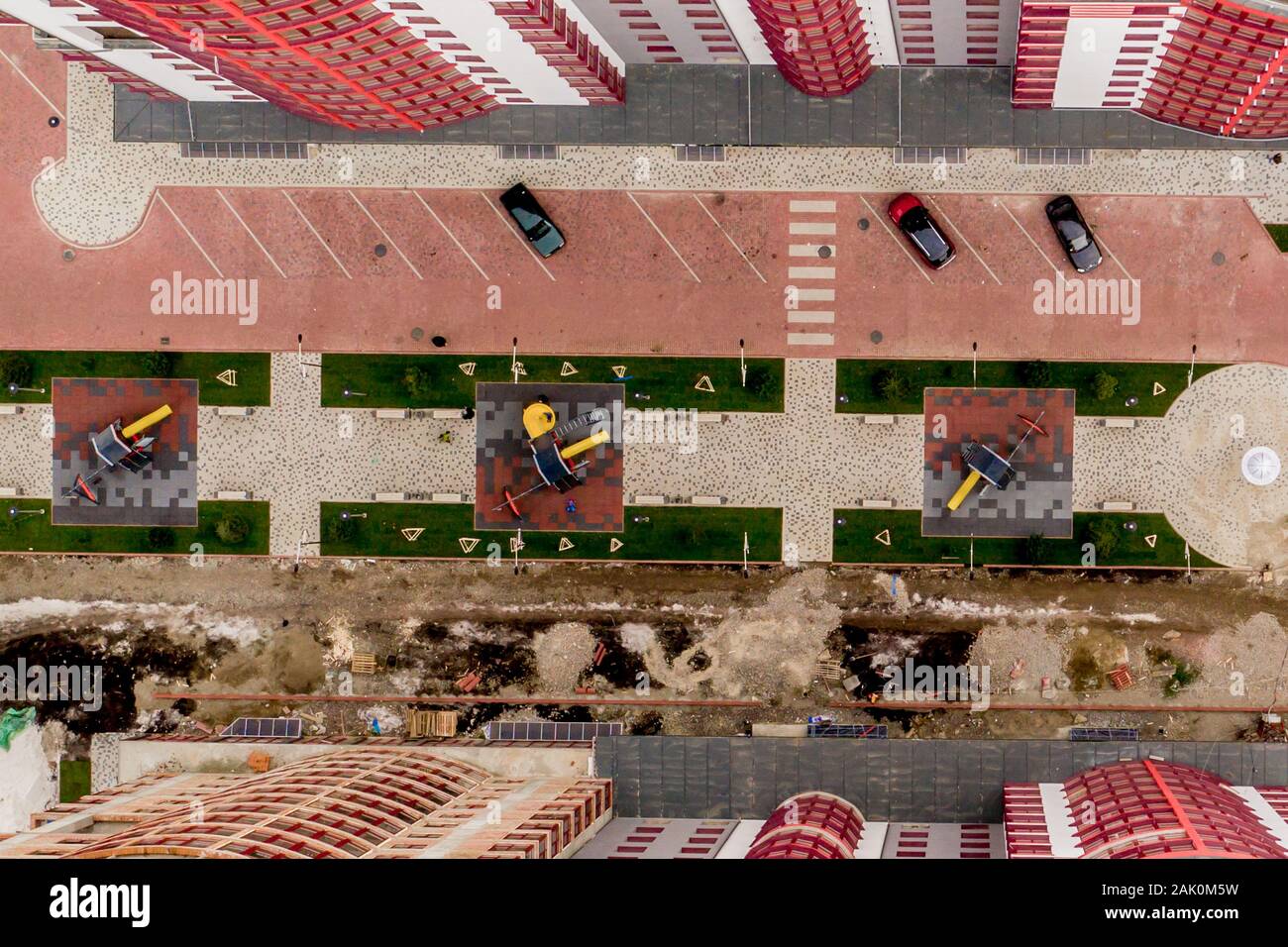 New multi-storey apartment buildings in the city, top view Stock Photo ...