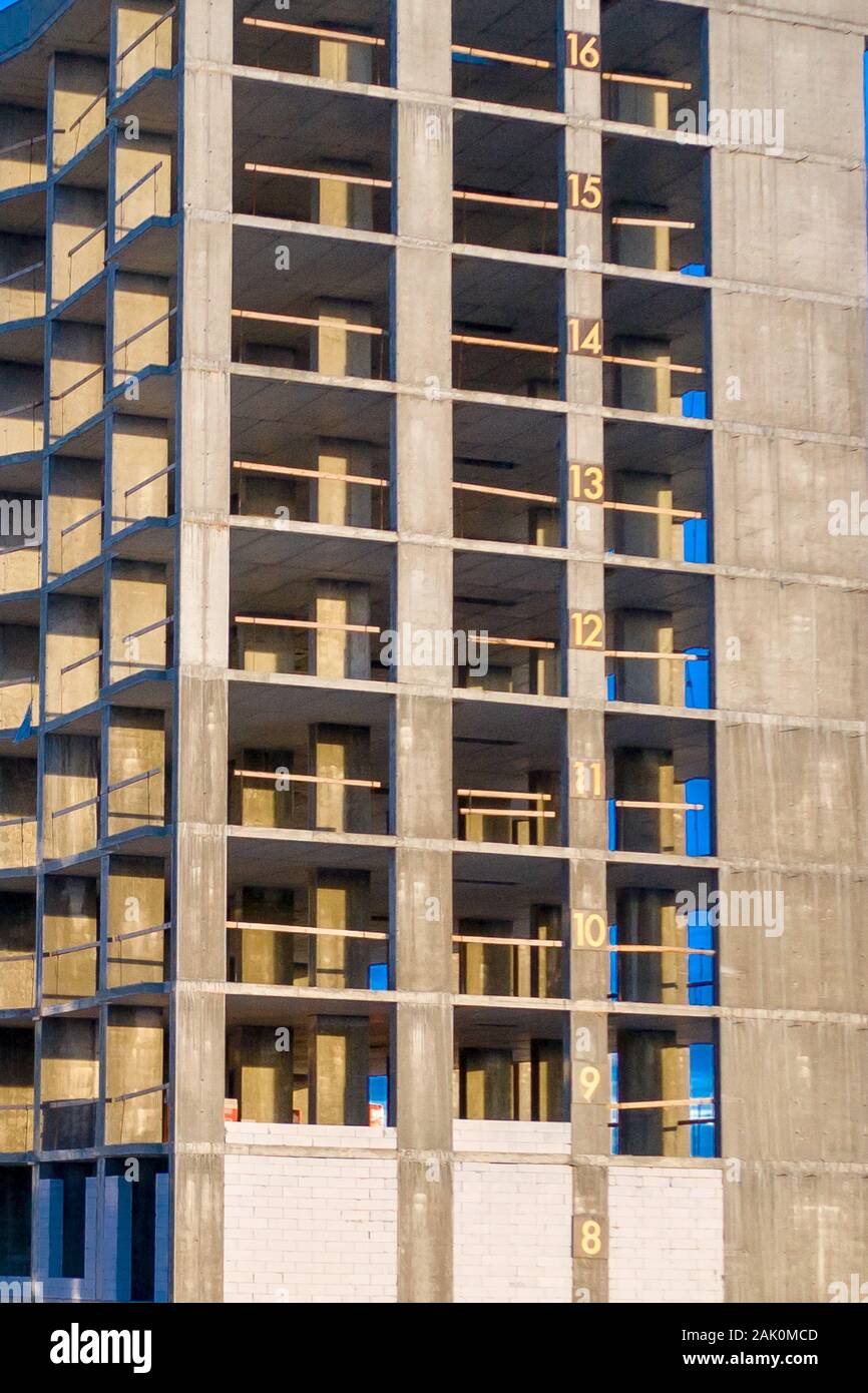 Photo of a multi-storey building under construction. Construction of a ...