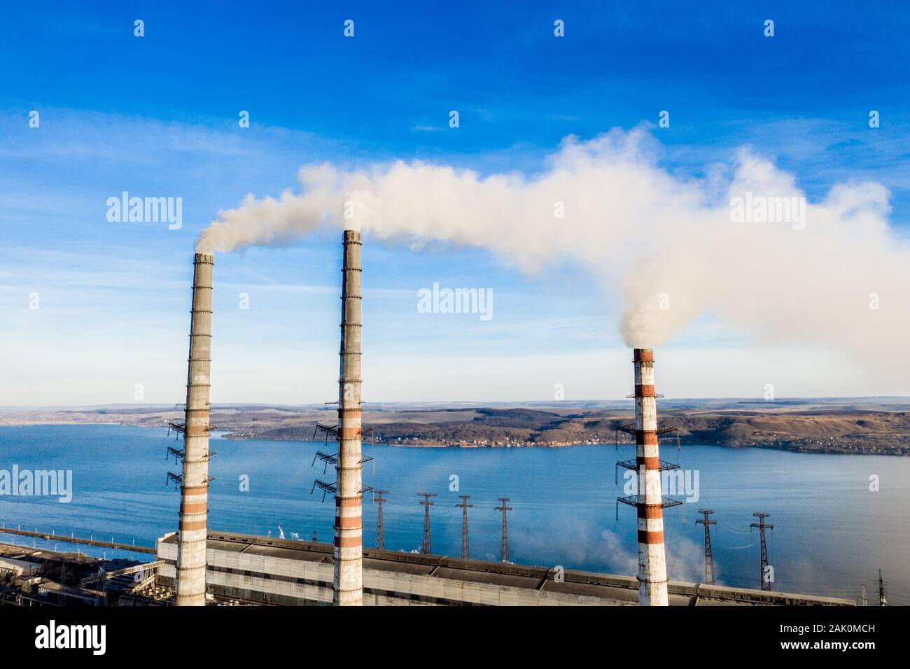 Industrial smoke stack of coal power plant Stock Photo - Alamy