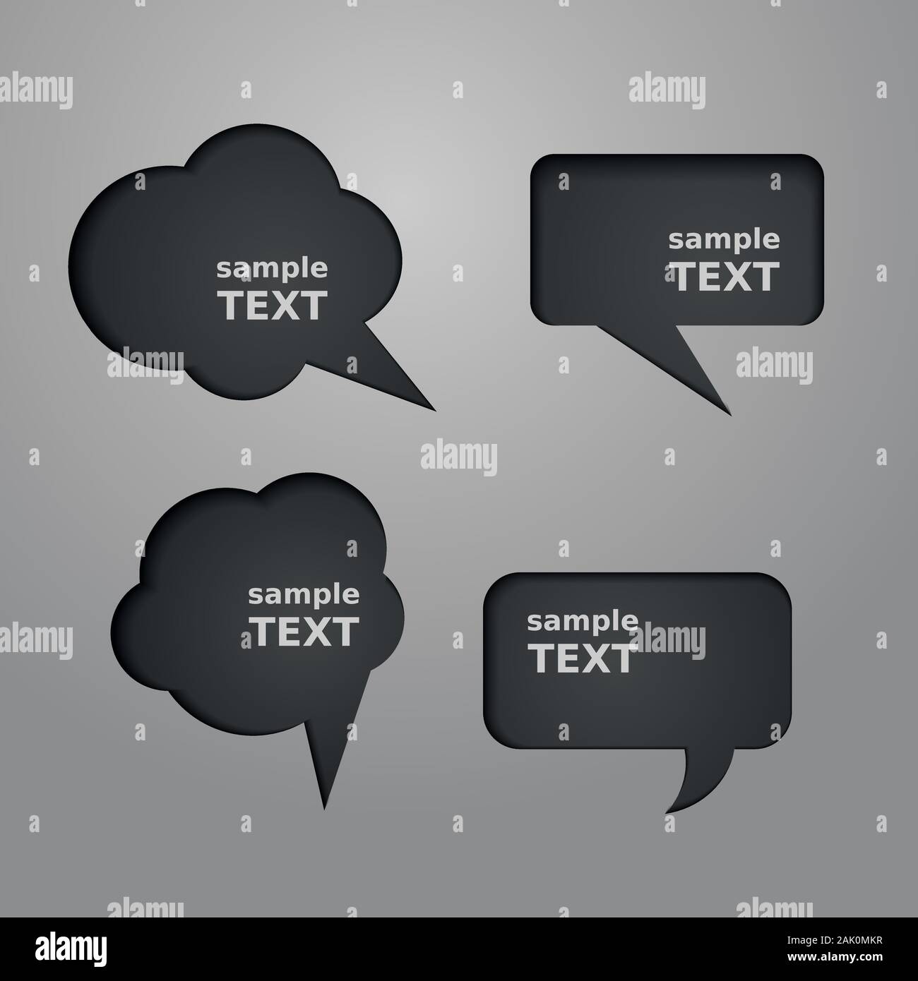 Set of Black Speech Bubbles - Illustration in Freely Editable Vector ...