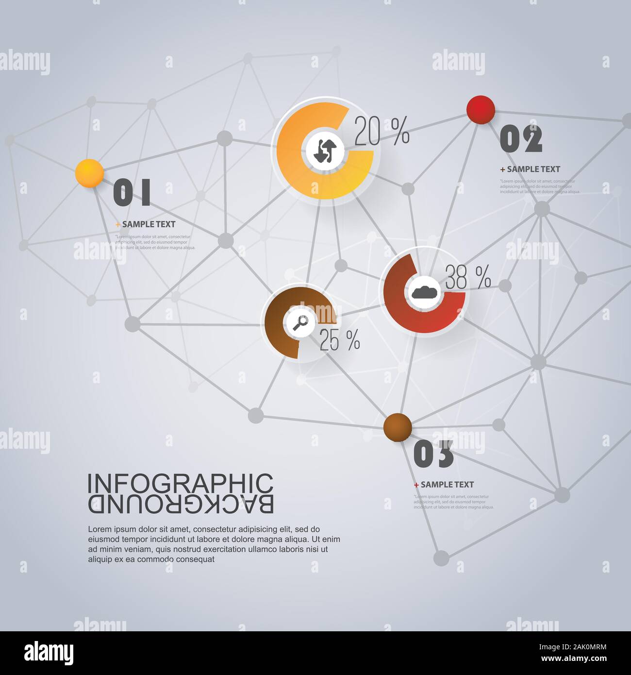 Colorful Abstract Modern Numbered Network Infographics Cover or Chart ...