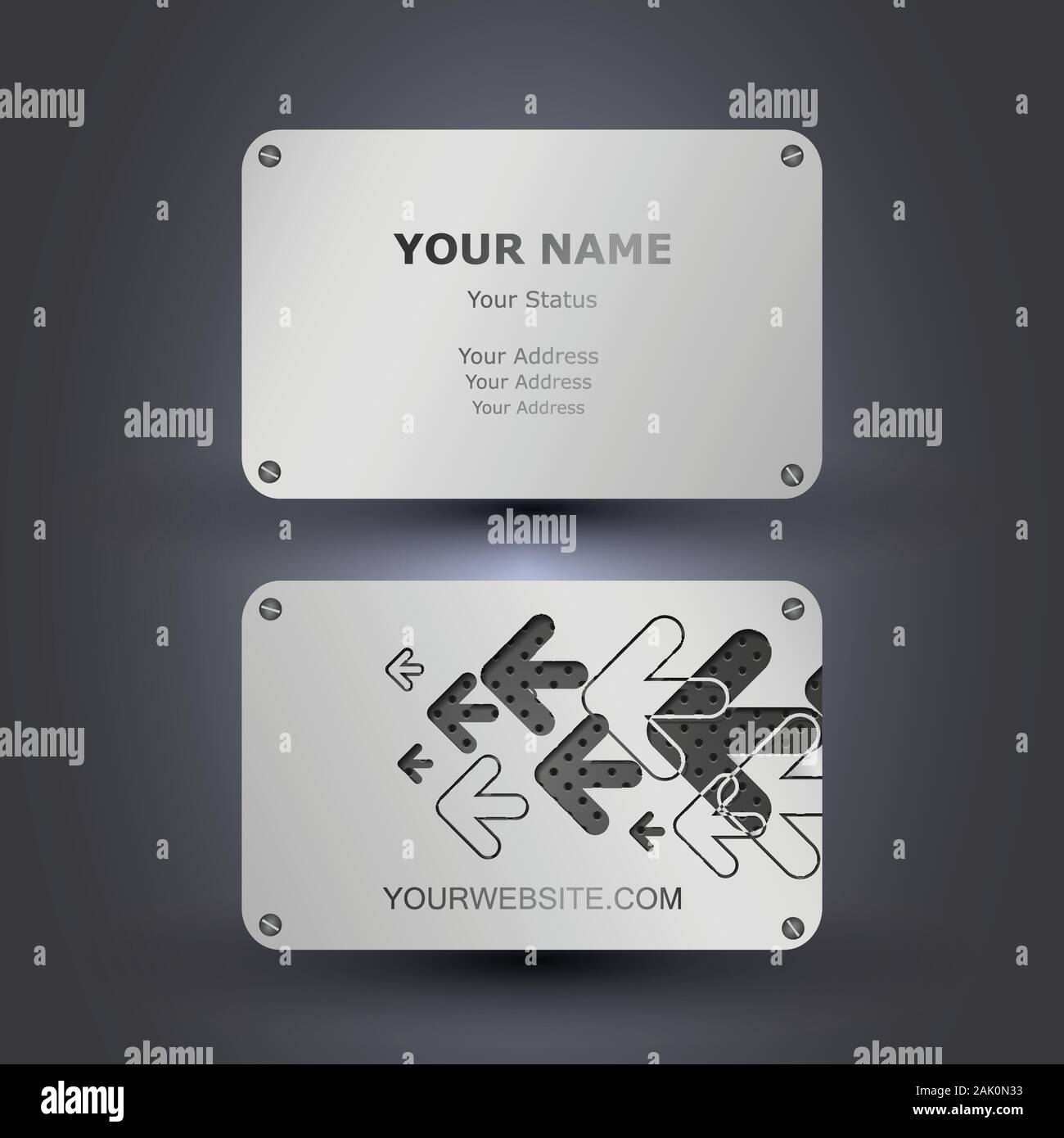 Abstract Silver Grey Modern Styled Business Card Template Creative ...