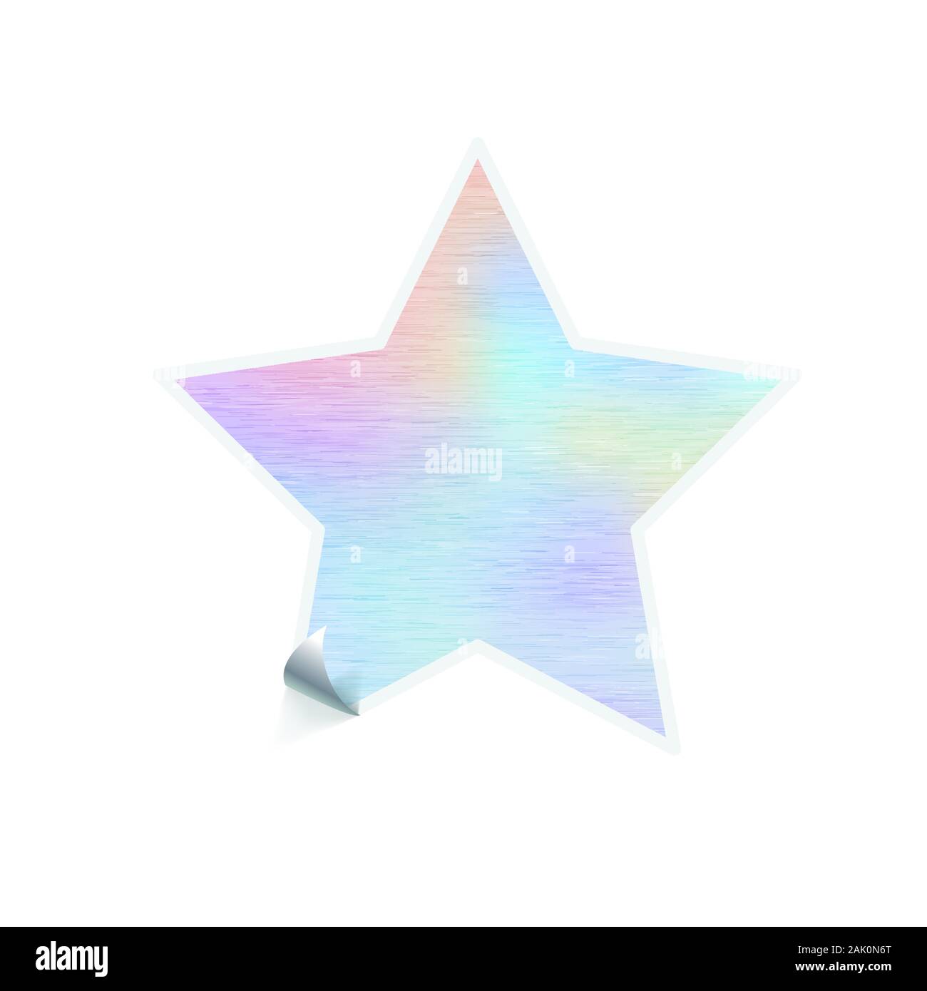 Bright trendy sticker in star shape with hologram pattern on white ...