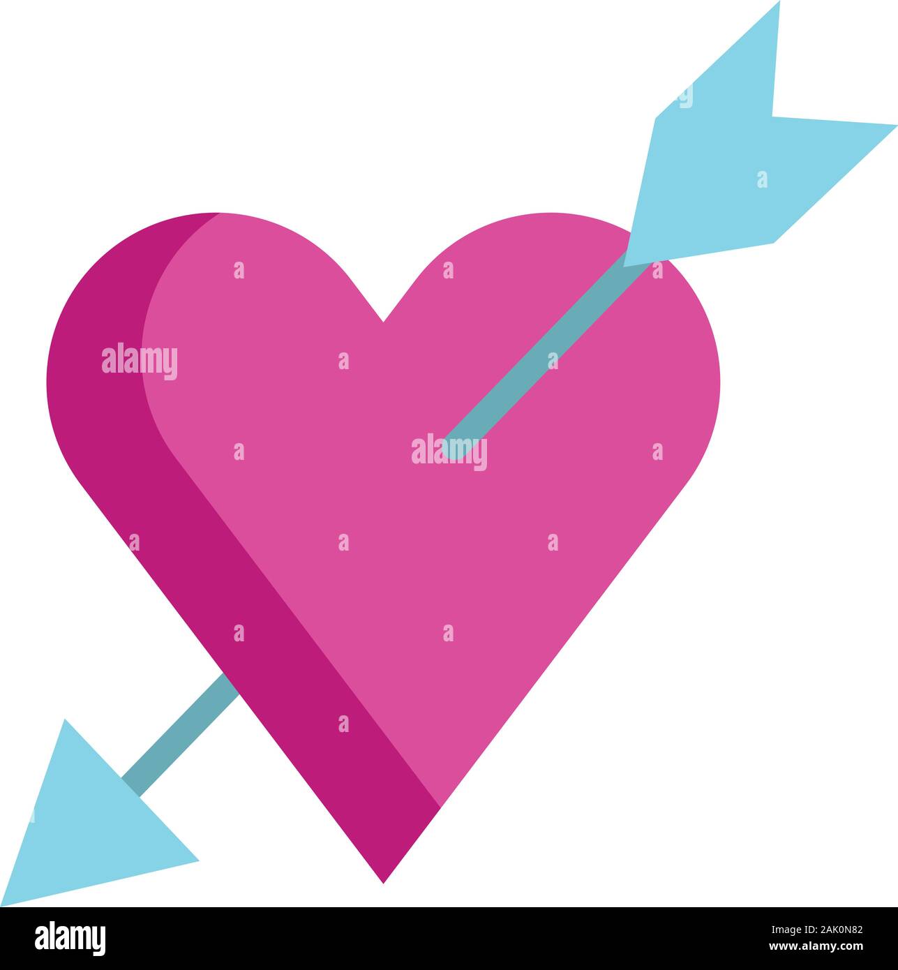 happy valentines day heart with arrow crossed Stock Vector Image & Art ...