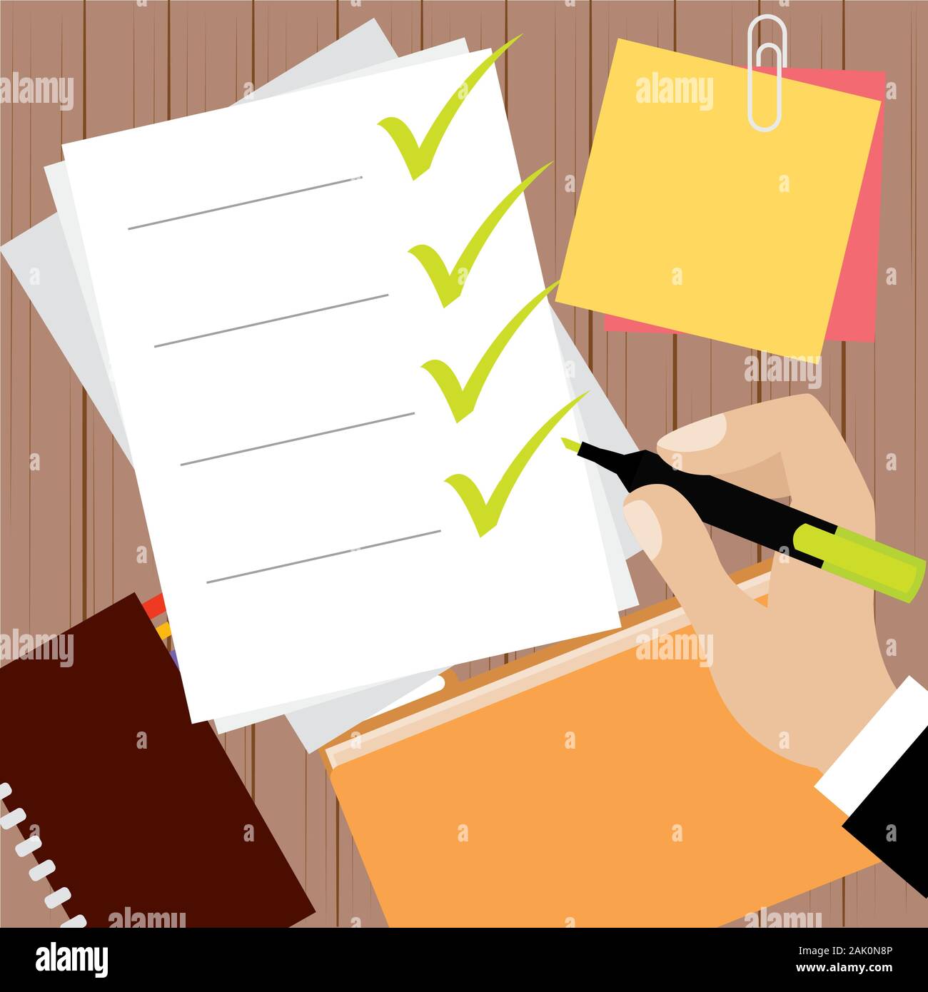 Work environment. Check list Stock Vector Image & Art - Alamy