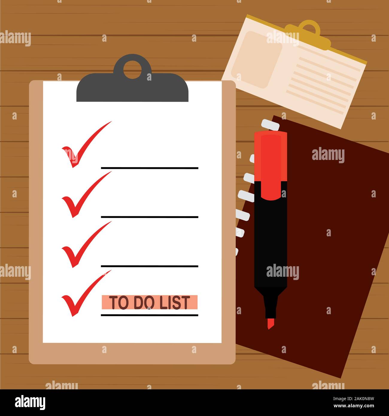 Work environment. Check list Stock Vector Image & Art - Alamy