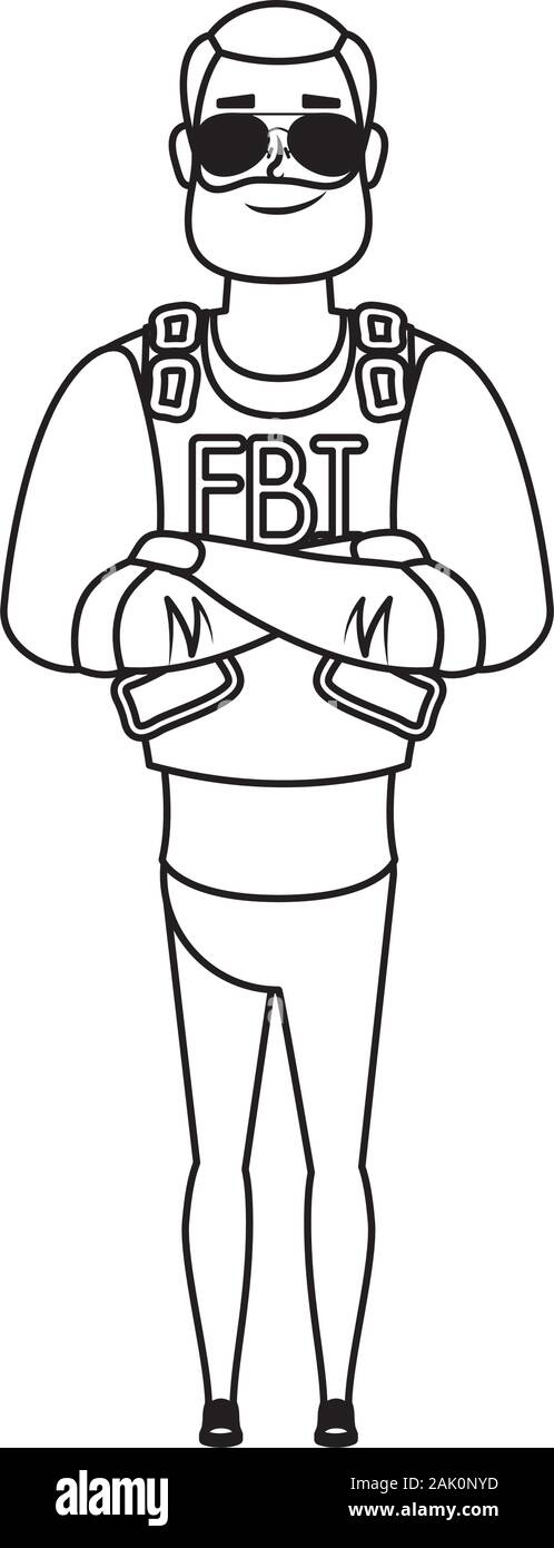 young man with beard fbi agent Stock Vector Image & Art - Alamy