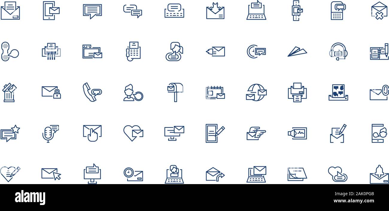 Messages icon set design, email mail letter marketing communication ...