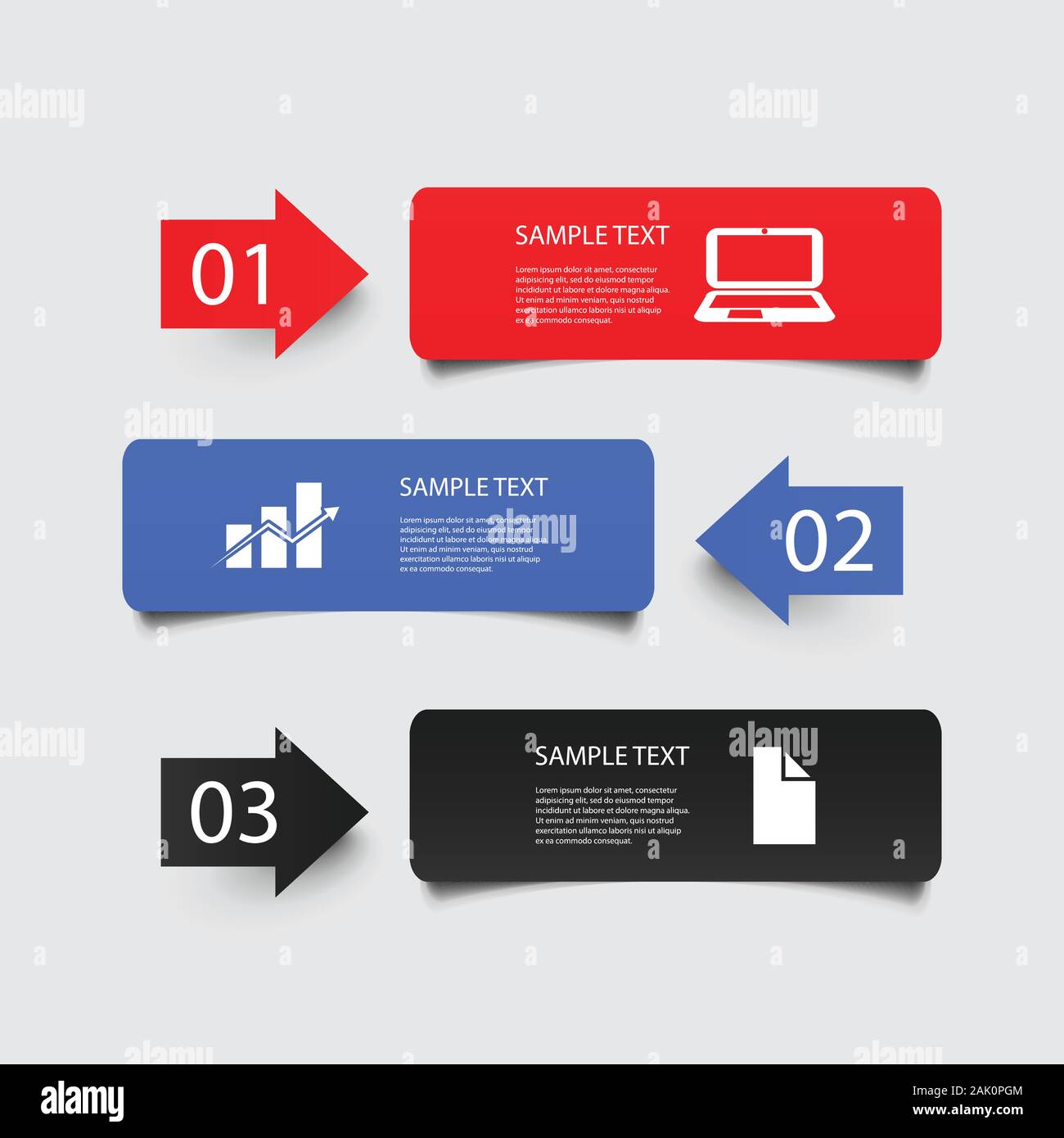 Steps, Order, Progress Concept - Abstract Colorful Modern Numbered ...
