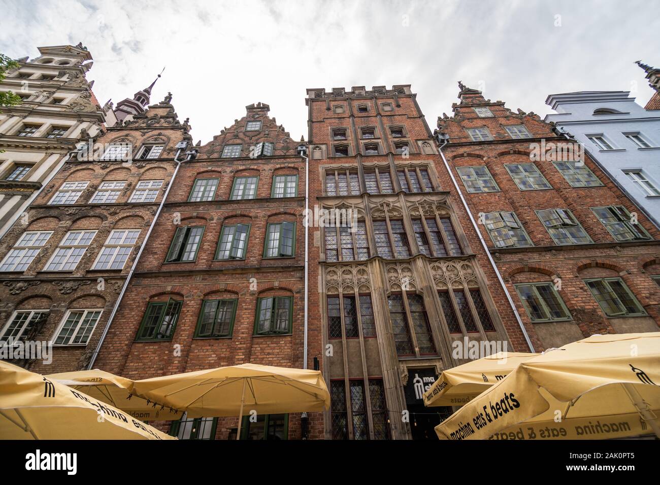 Gdansk, Poland - Juny, 2019. The Long Lane in old town of Gdansk. Baroque architecture of the ...