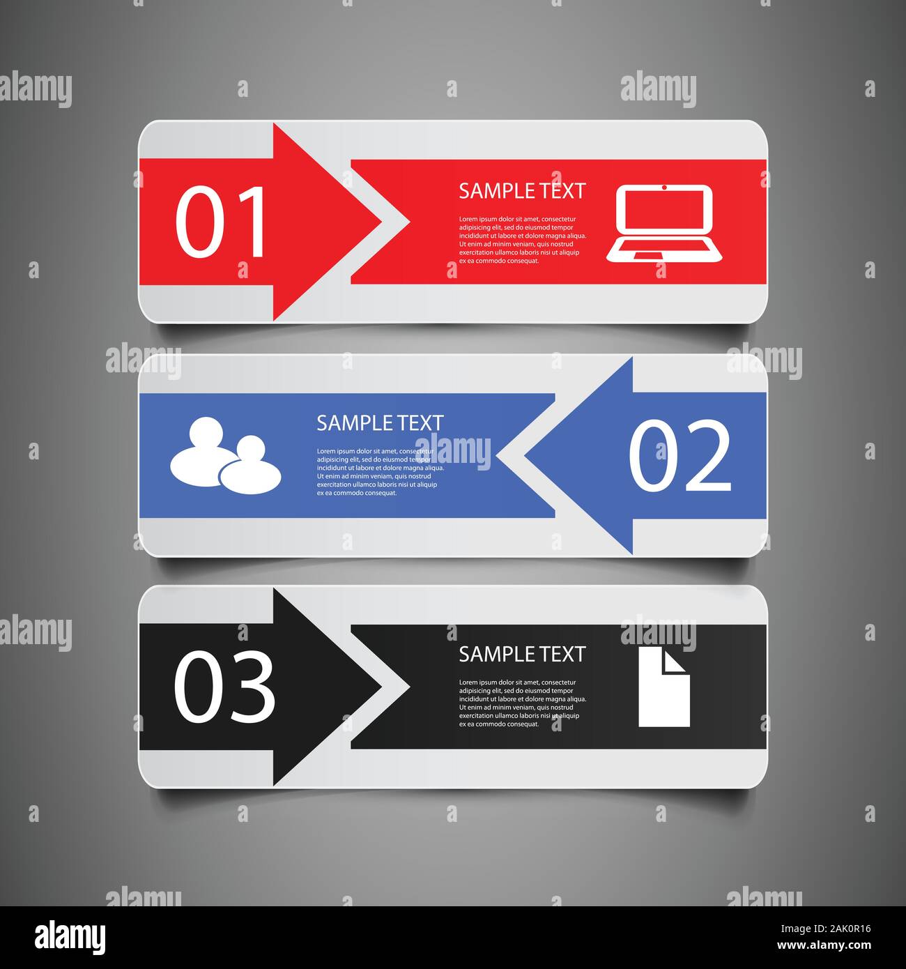 Colorful Numbered Banners - Infographic Header Design with Icons ...