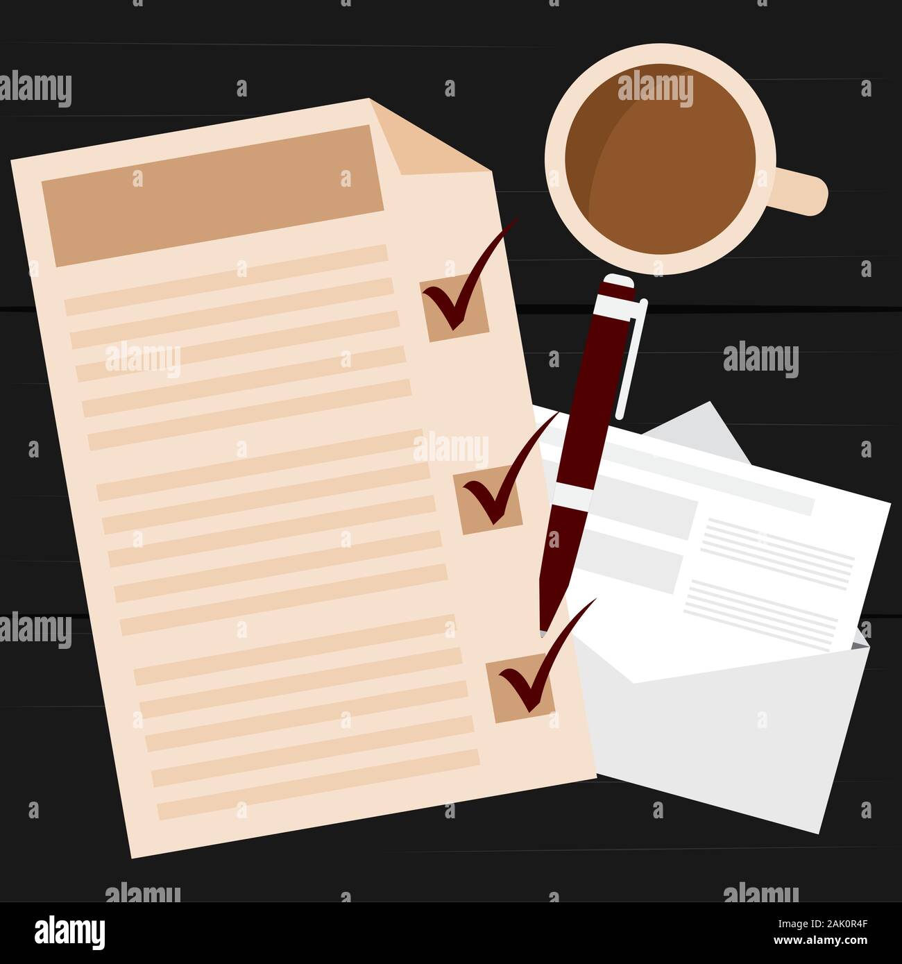 Work environment. Check list Stock Vector Image & Art - Alamy
