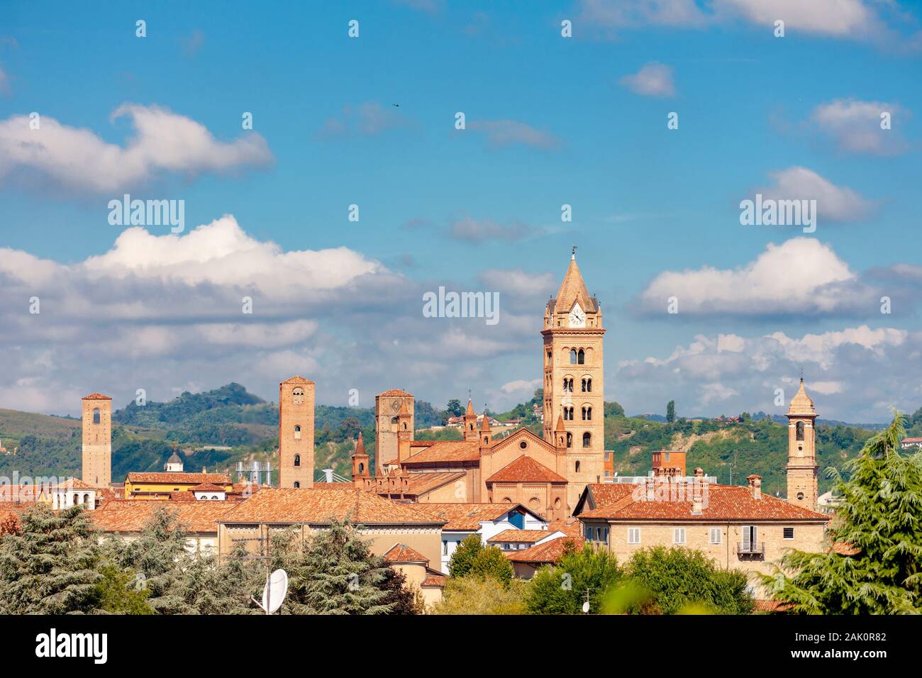 medieval towers in Old City of Alba in Piedmont, Italy Stock Photo - Alamy