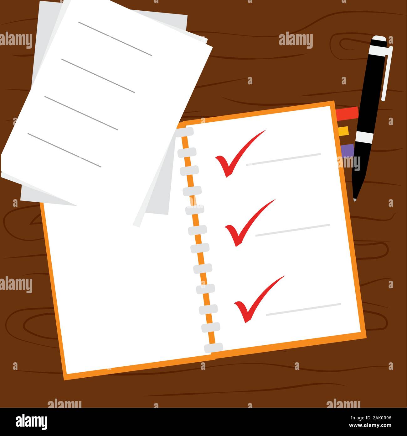Work environment. Check list Stock Vector Image & Art - Alamy