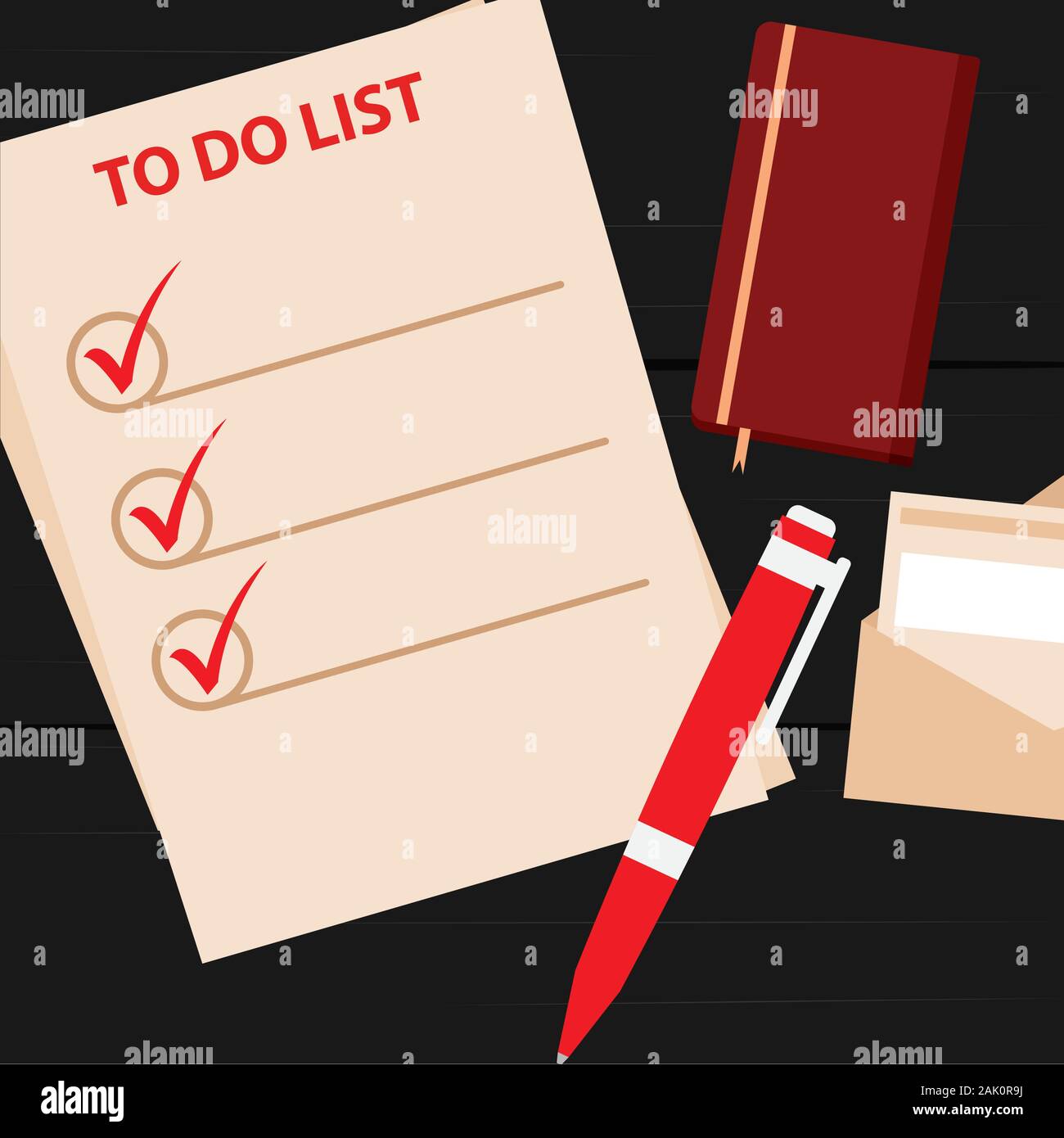 Work environment. Check list Stock Vector Image & Art - Alamy