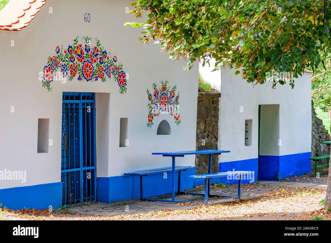 Group of typical outdoor wine cellars in Moravia, Czech Republic Stock ...