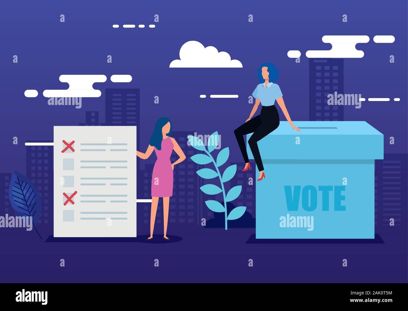 poster of vote with business people and icons Stock Vector Image & Art ...