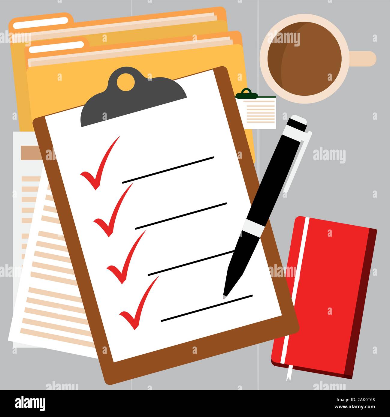 Work environment. Check list Stock Vector Image & Art - Alamy