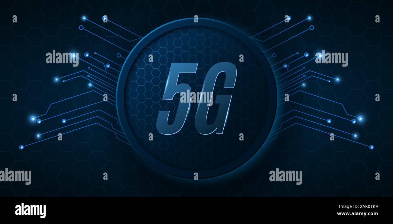 Modern banner for 5G network. High tech circuit board. Modern ...