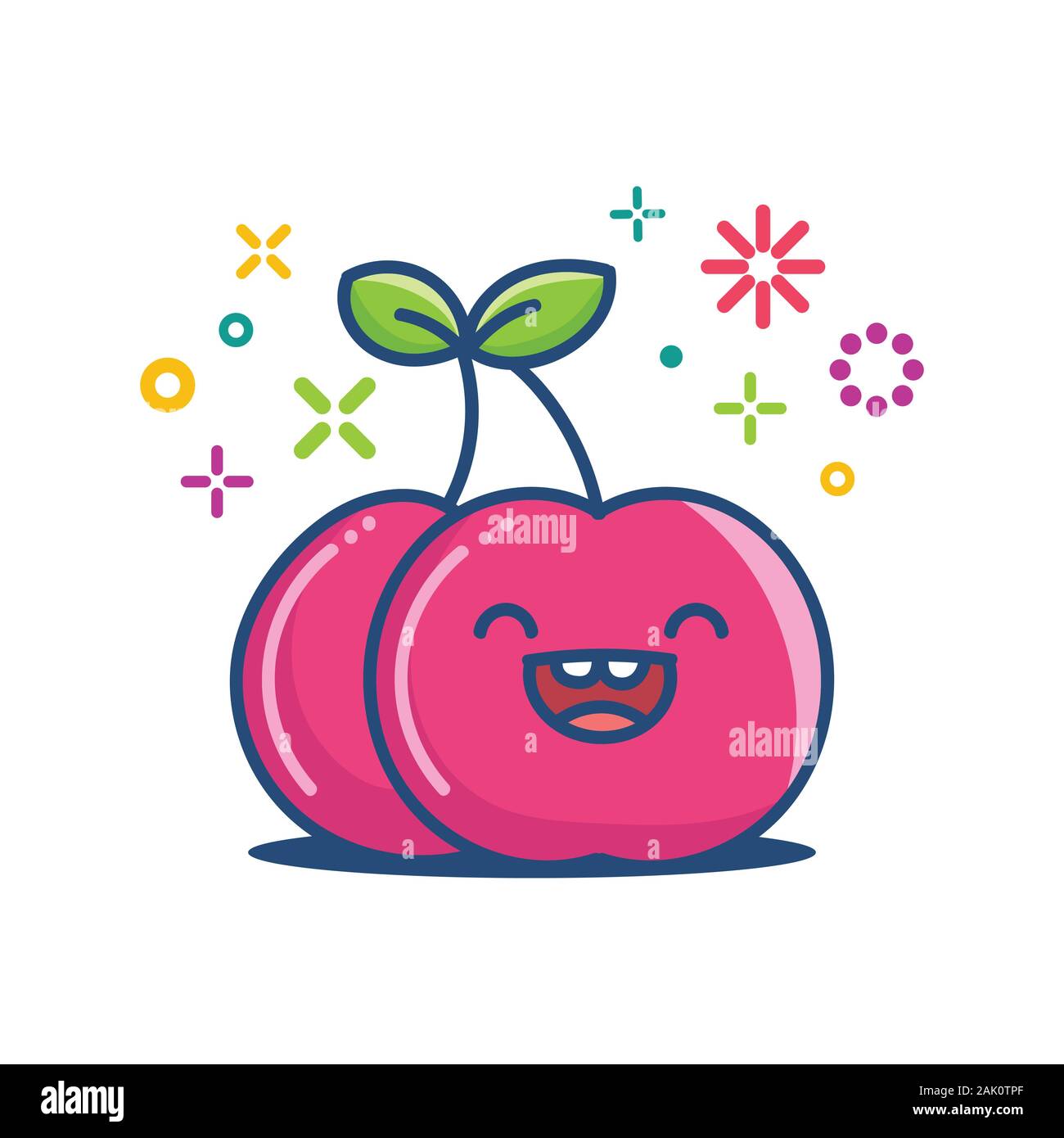 Kawaii fruit cherry Stock Vector Images - Alamy