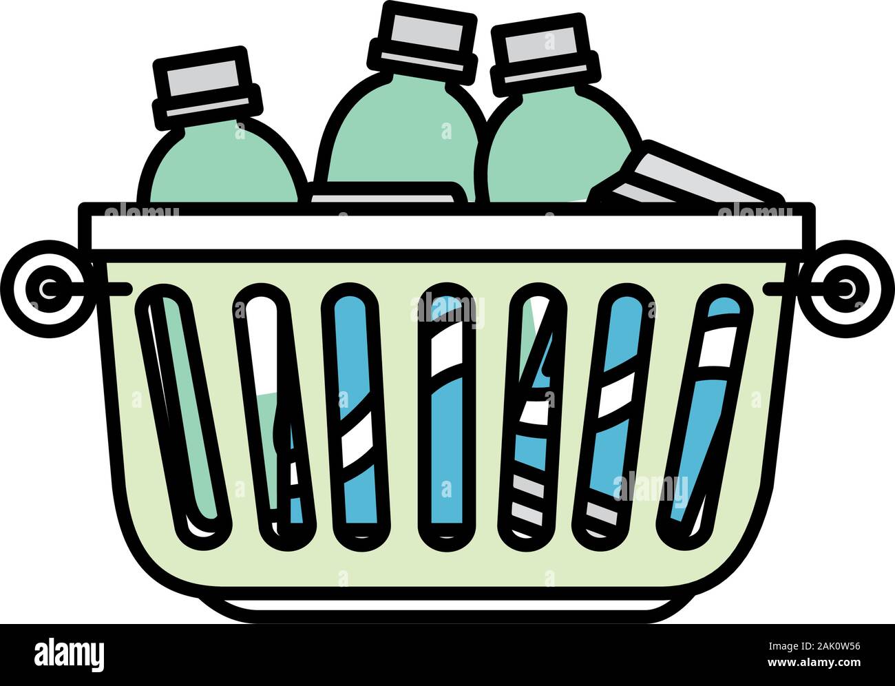Basket plastic bottles Stock Vector Images - Alamy