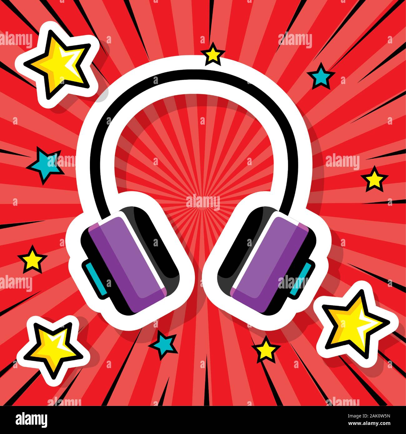 headset pop art style icon Stock Vector Image & Art - Alamy