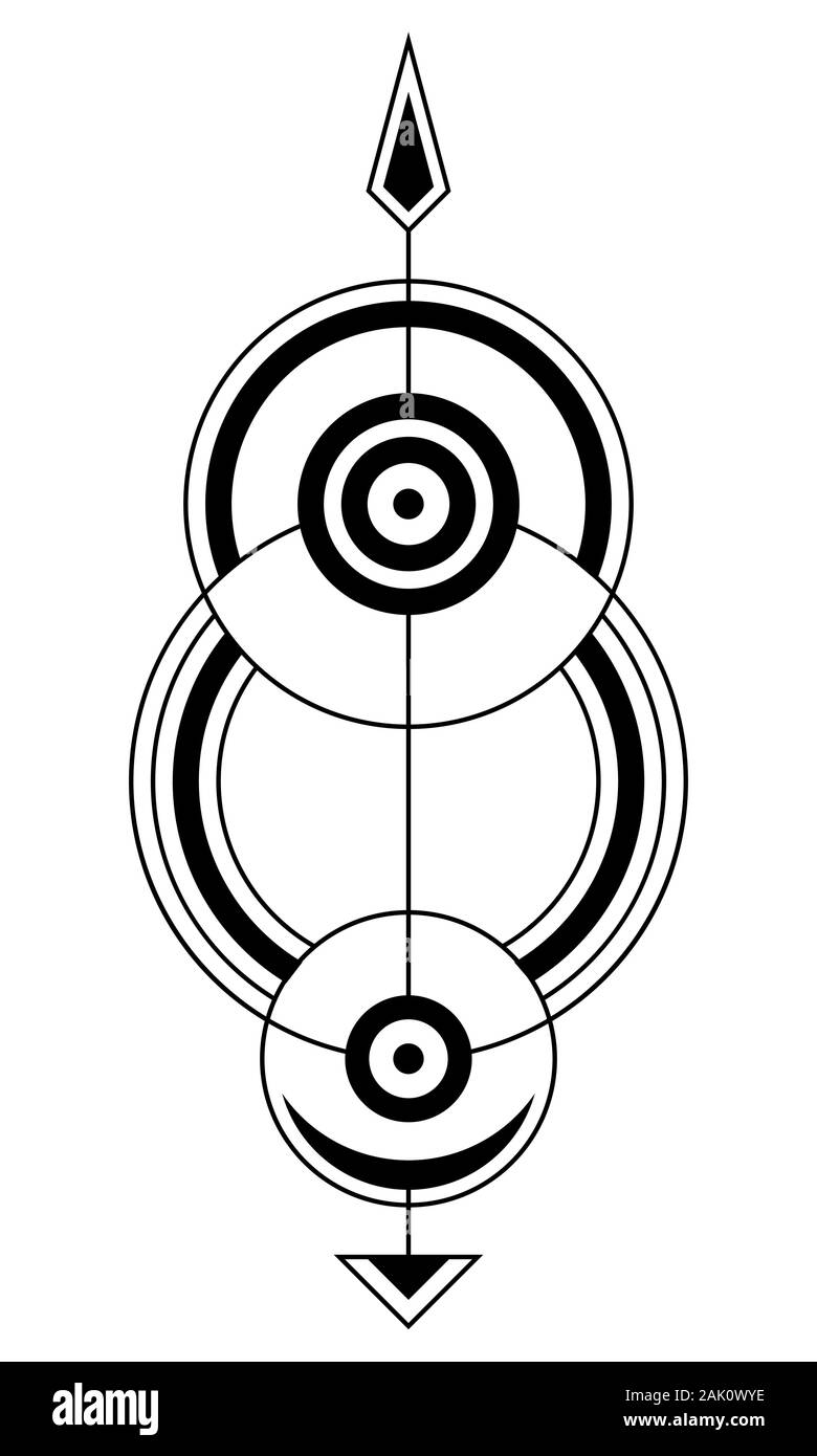 Abstract geometric symbol. Sacred geometry sign with geometric shapes ...