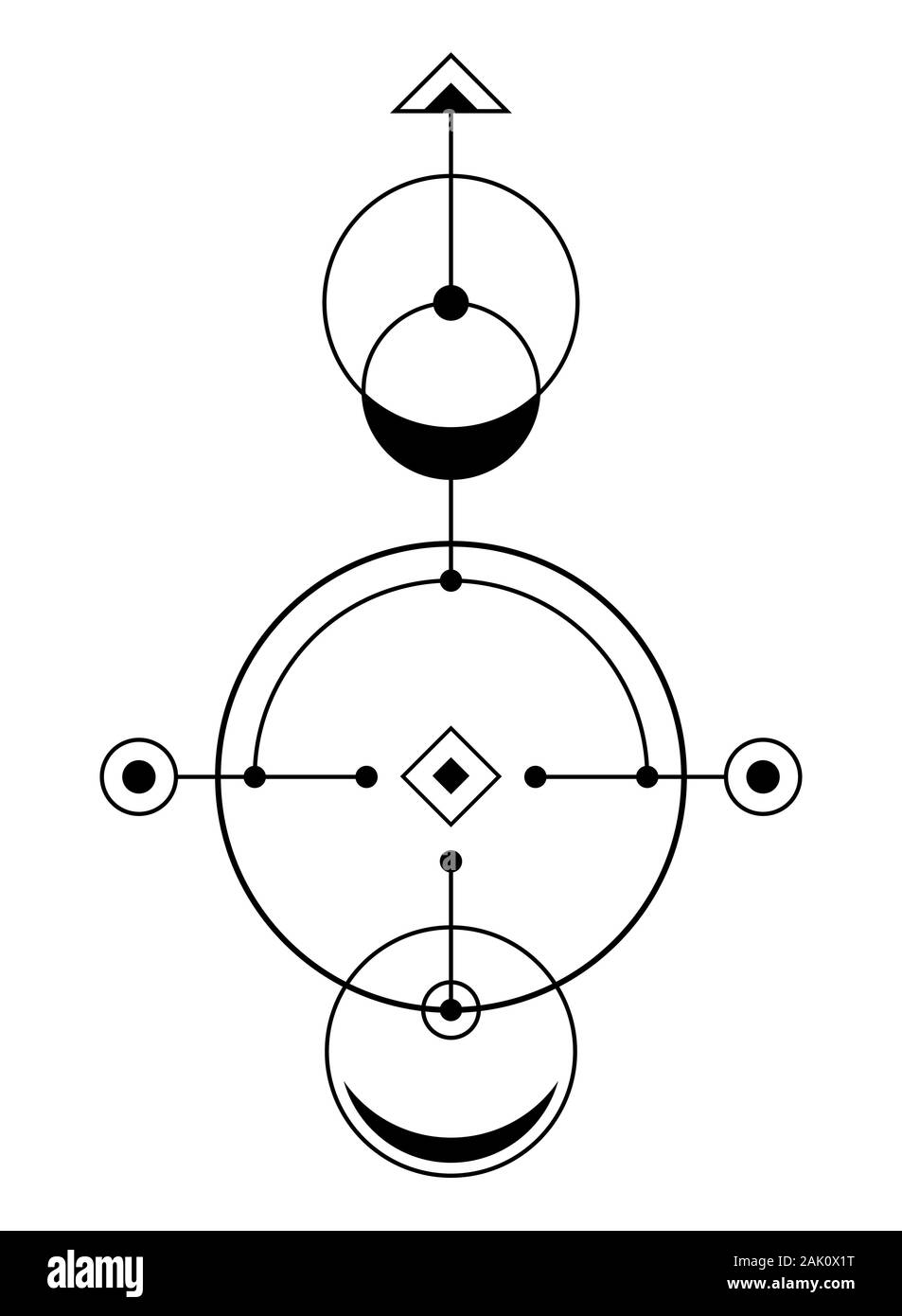 Abstract geometric symbol. Sacred geometry sign with geometric shapes ...