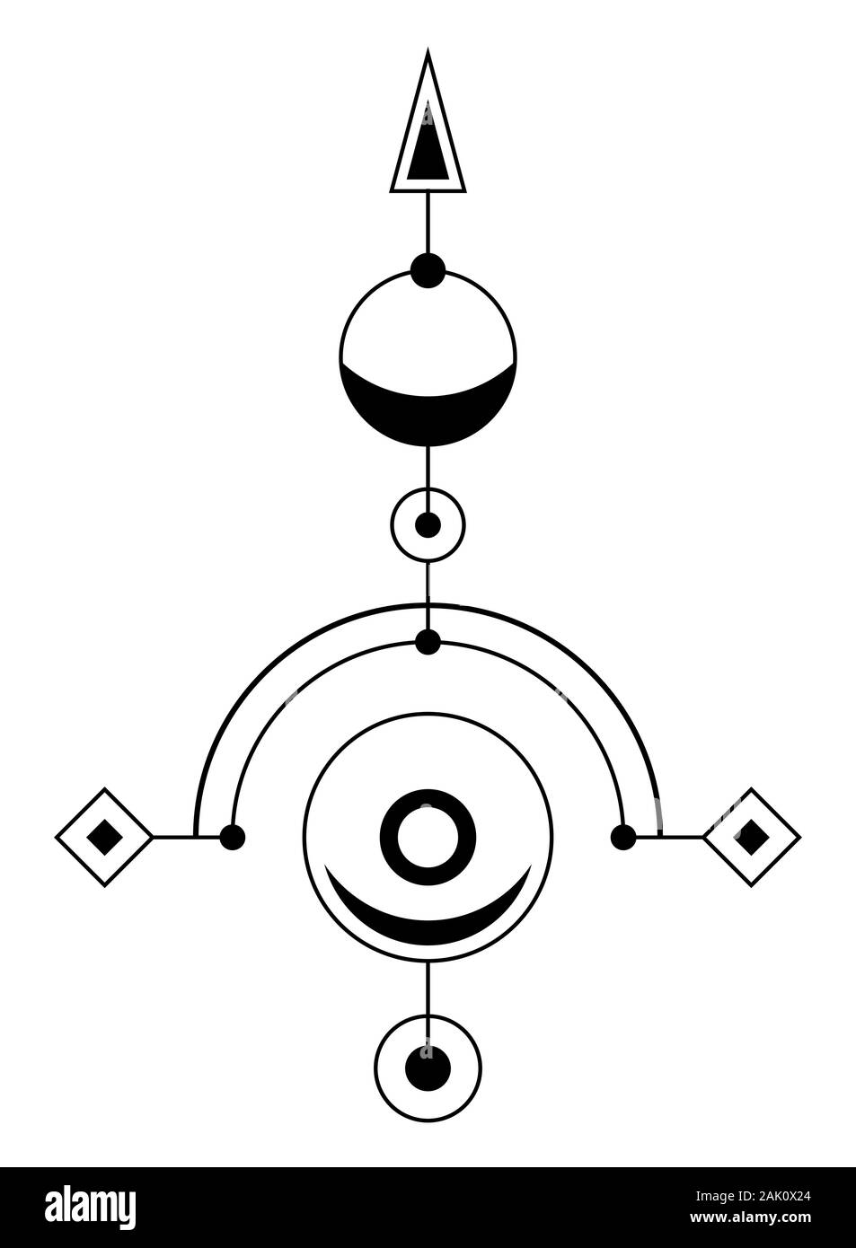 Abstract geometric symbol. Sacred geometry sign with geometric shapes ...