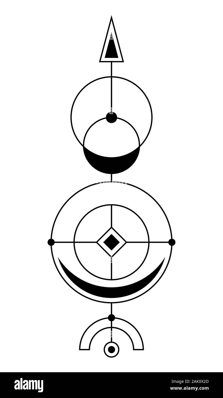 Abstract geometric symbol. Sacred geometry sign with geometric shapes ...