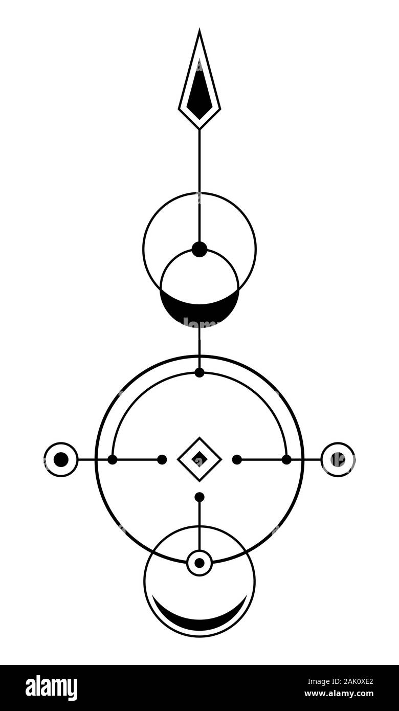 Abstract geometric symbol. Sacred geometry sign with geometric shapes ...