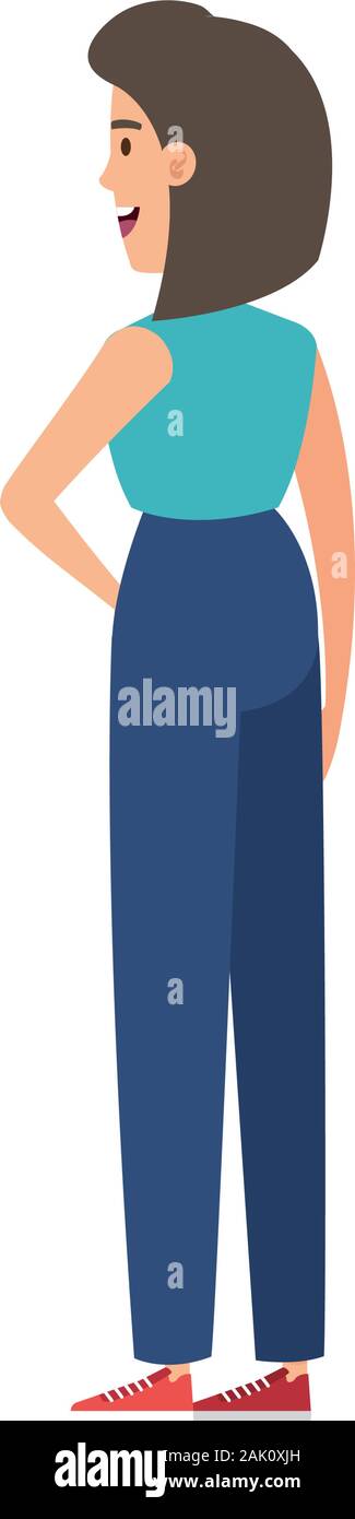 back beautiful woman avatar character icon Stock Vector Image & Art - Alamy