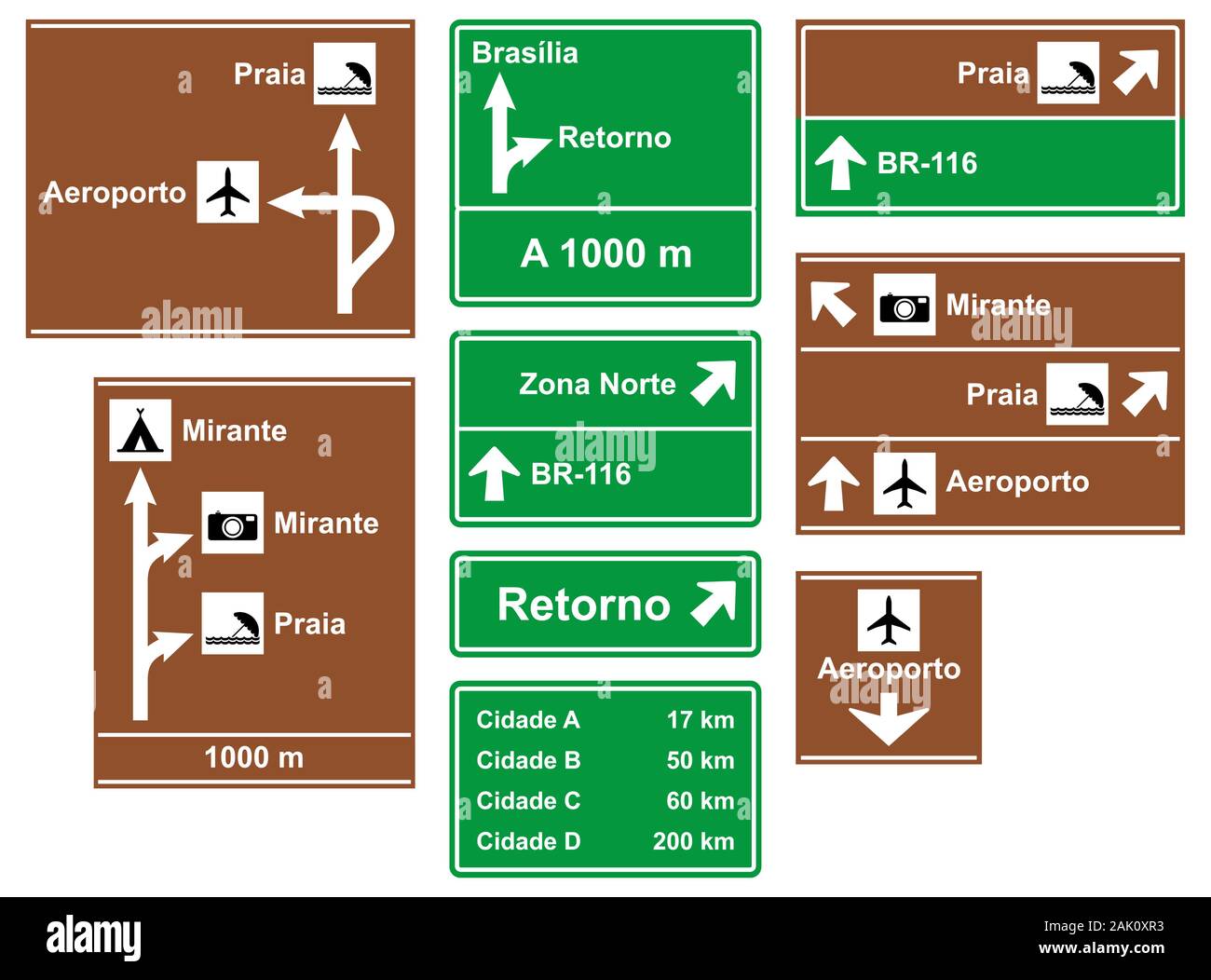 Brazilian road signs. Not official Stock Vector Image & Art - Alamy