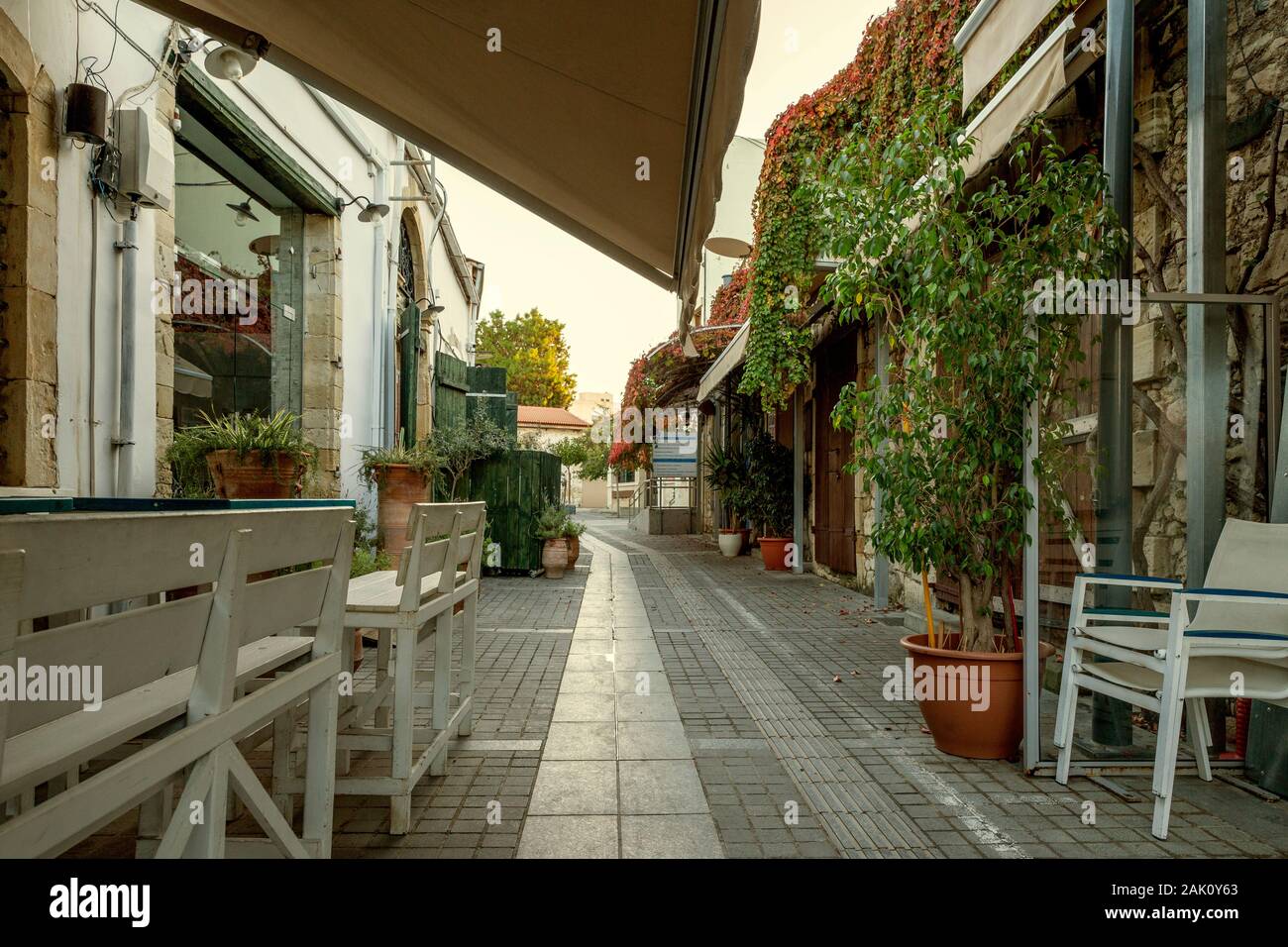 Street of old town in Limassol, Cyprus Stock Photo - Alamy