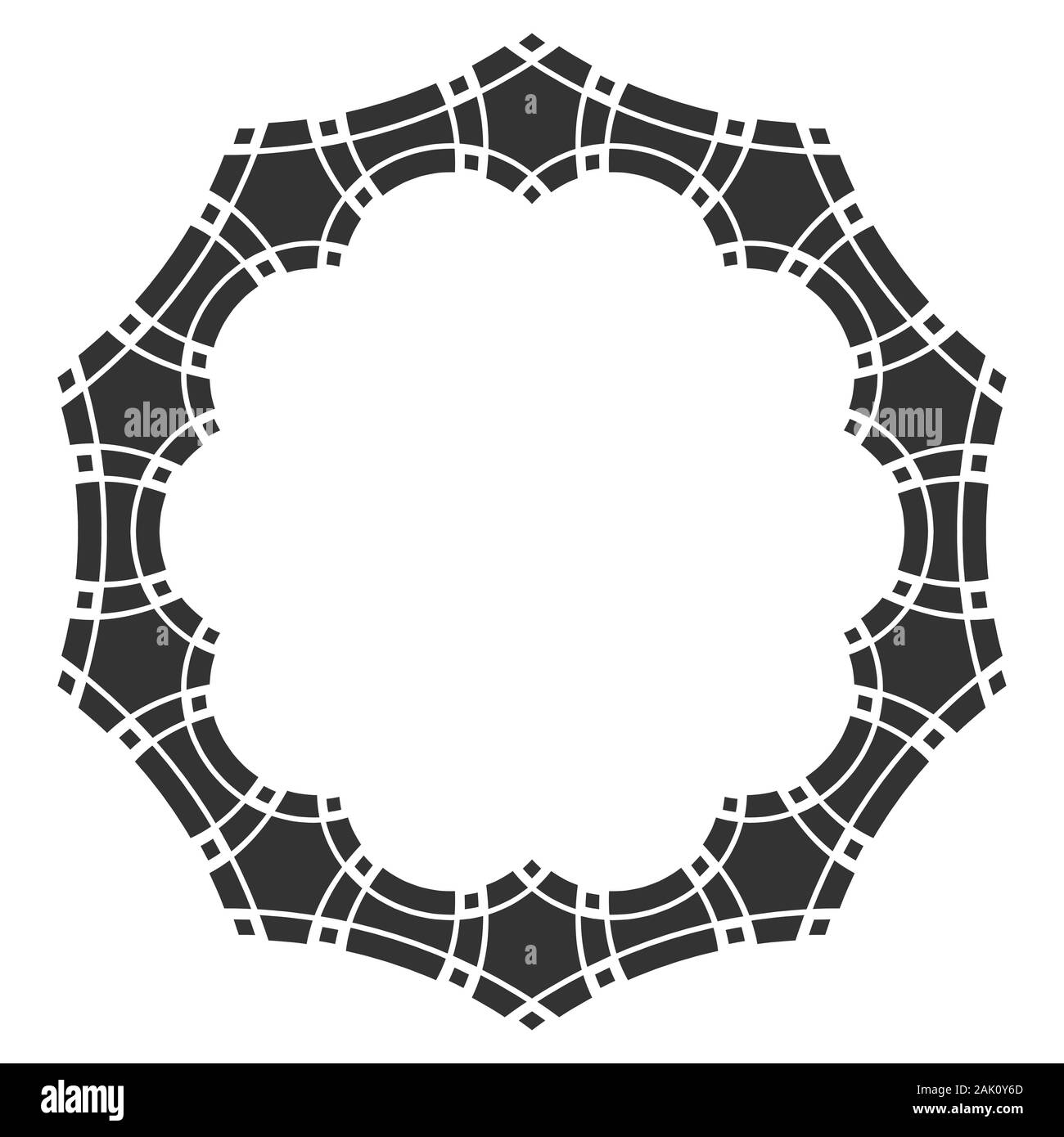 Elegant luxury frame with ornate borders. Stylish round ornament with a ...