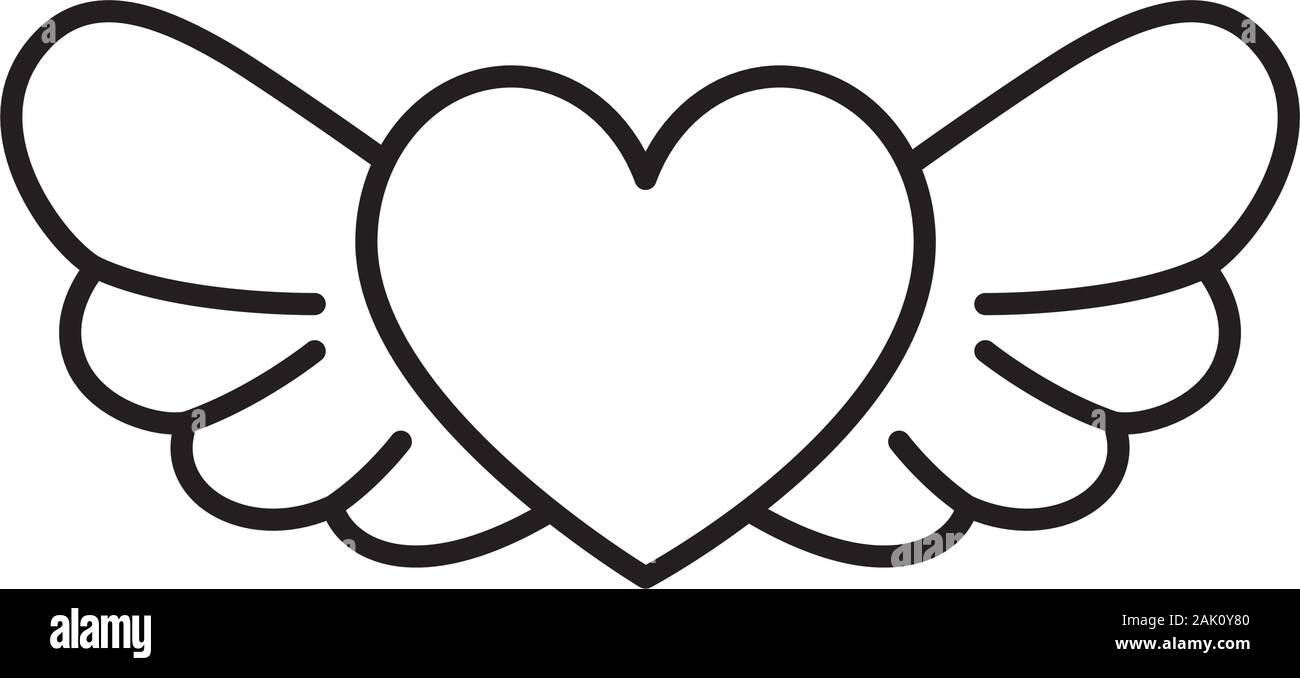 heart with wings pop art style icon Stock Vector Image & Art - Alamy