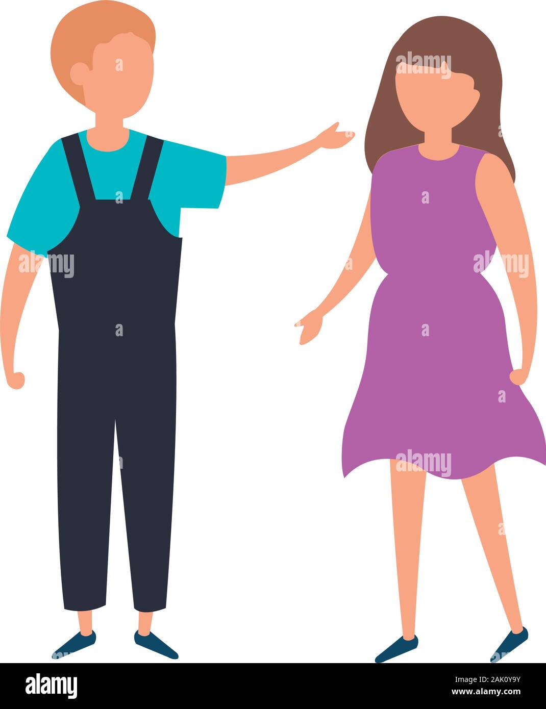cute couple kids avatar characters Stock Vector Image & Art - Alamy