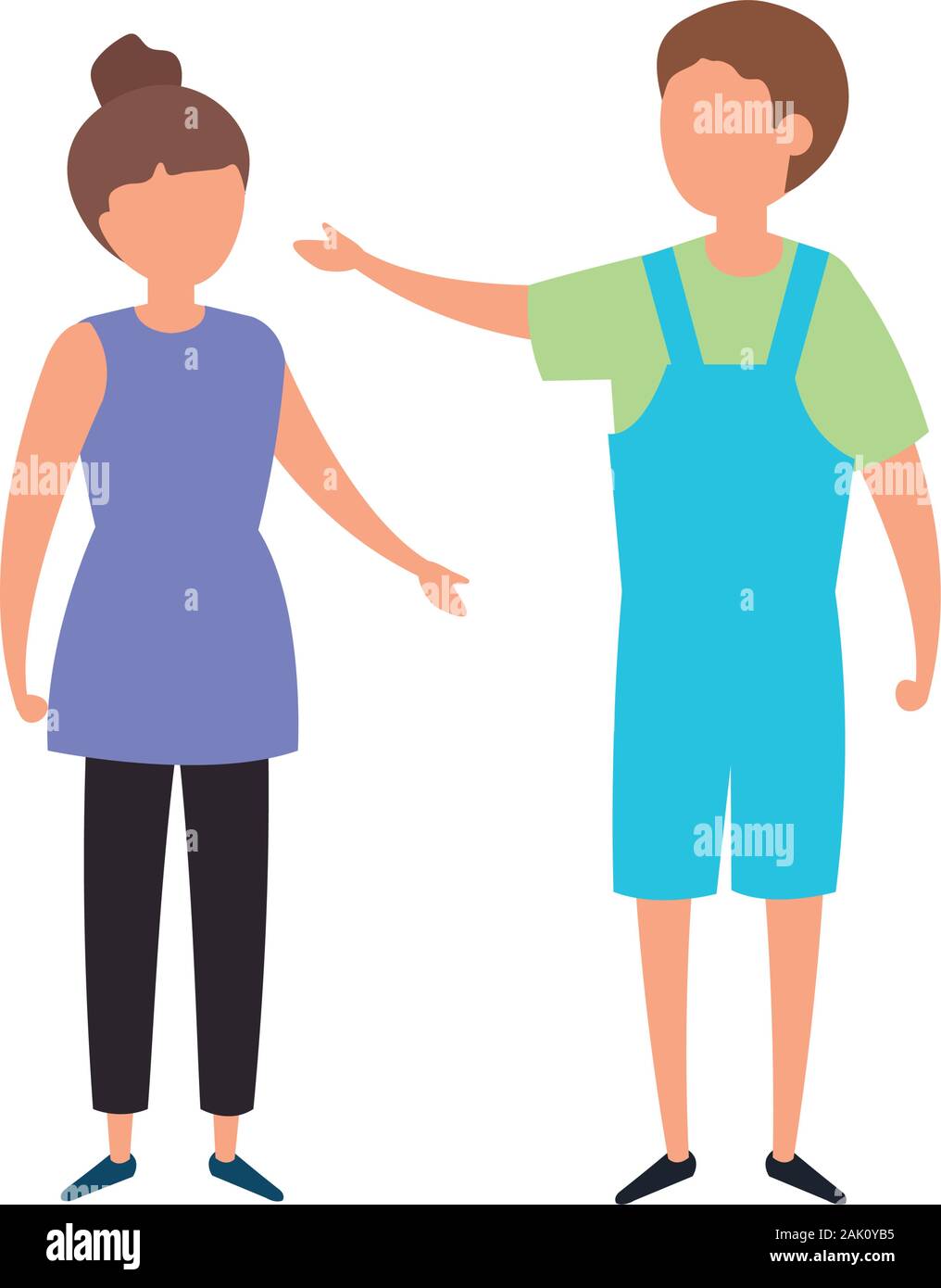 cute couple kids avatar characters Stock Vector Image & Art - Alamy