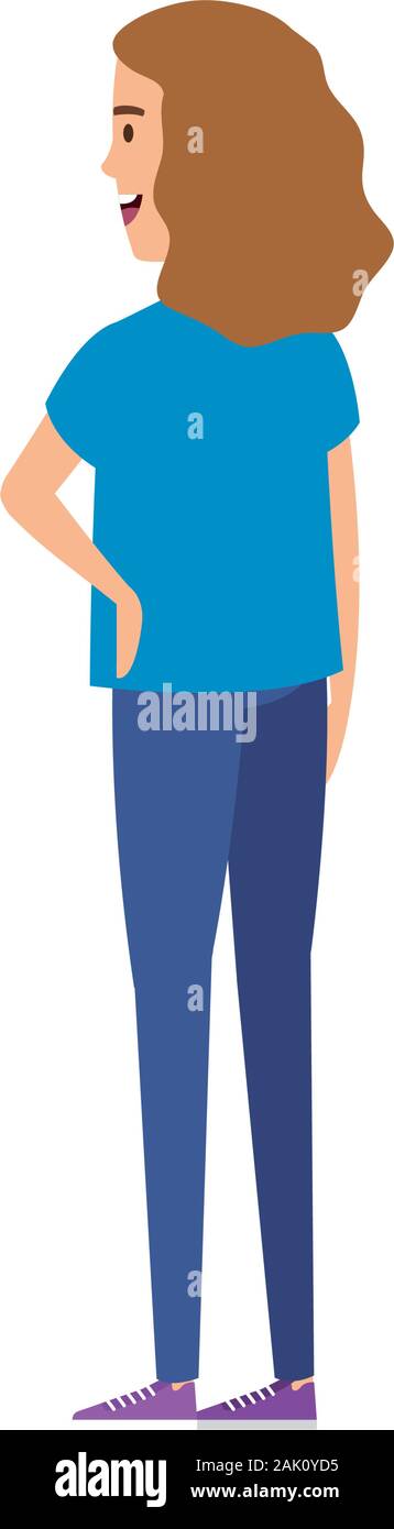 back beautiful woman avatar character icon Stock Vector Image & Art - Alamy
