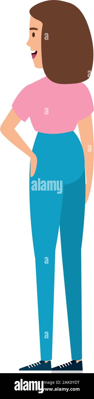 back beautiful woman avatar character icon Stock Vector Image & Art - Alamy