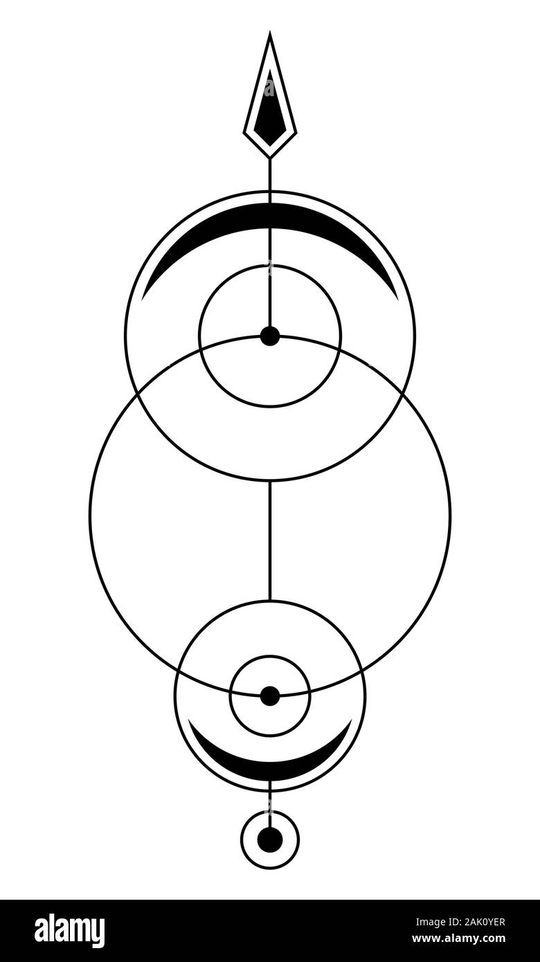 Abstract geometric symbol. Sacred geometry sign with geometric shapes ...
