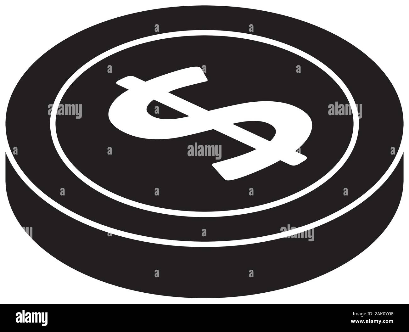 silhouette of coin money cash isolated icon Stock Vector Image & Art ...