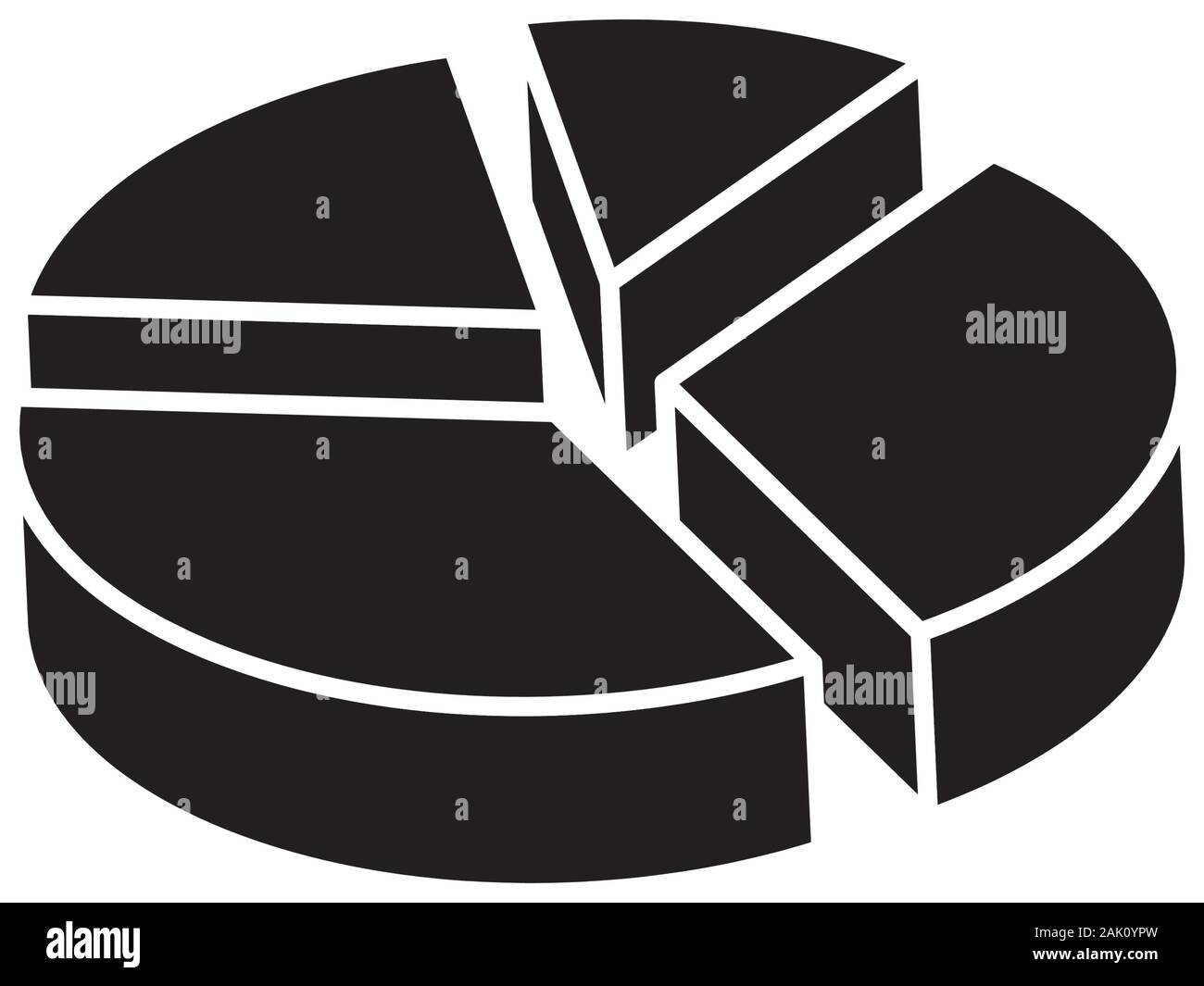 silhouette of circular statistical graph isolated icon Stock Vector ...