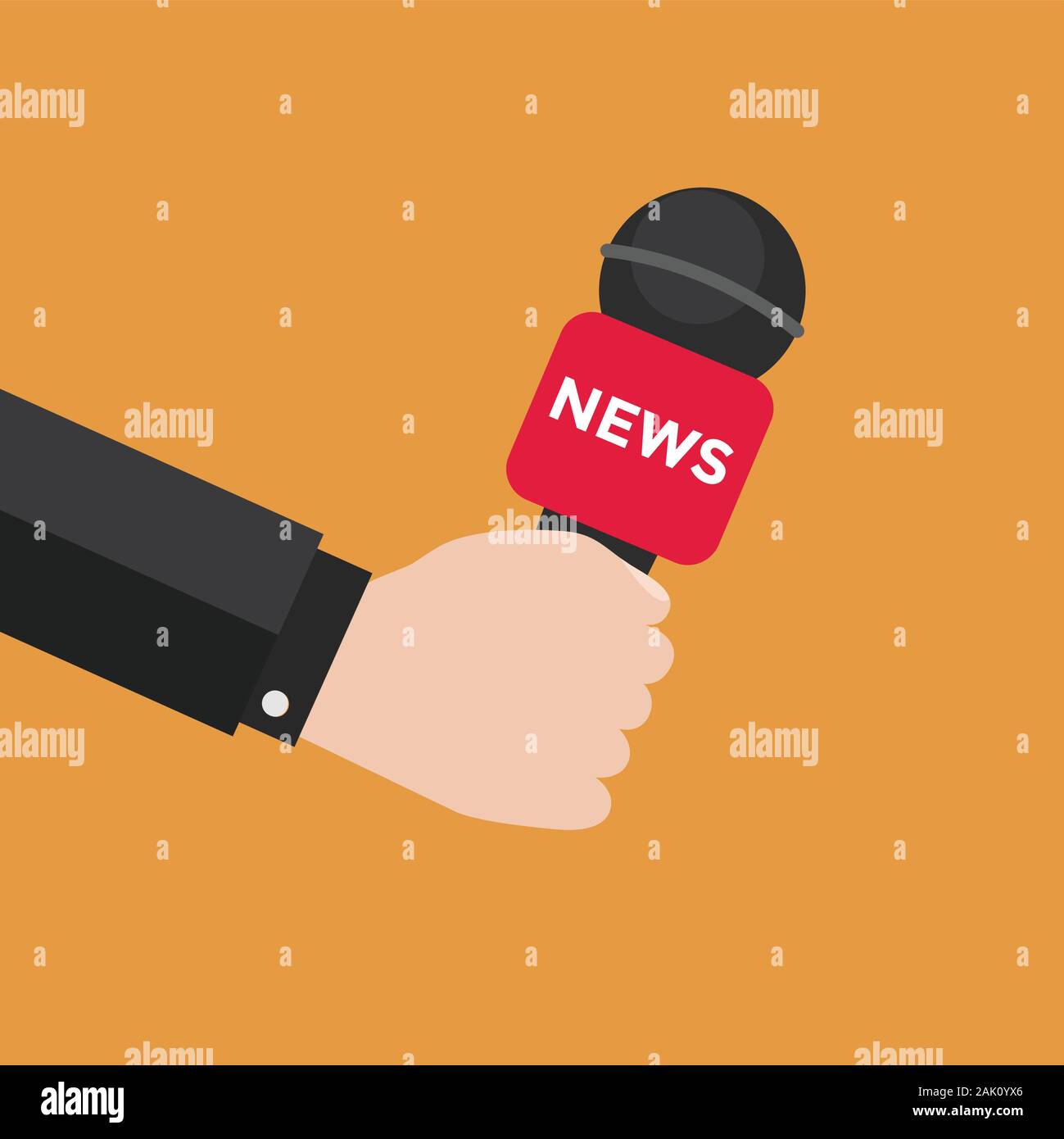 Hand holding a microphone, Interview vector Stock Vector Image & Art ...