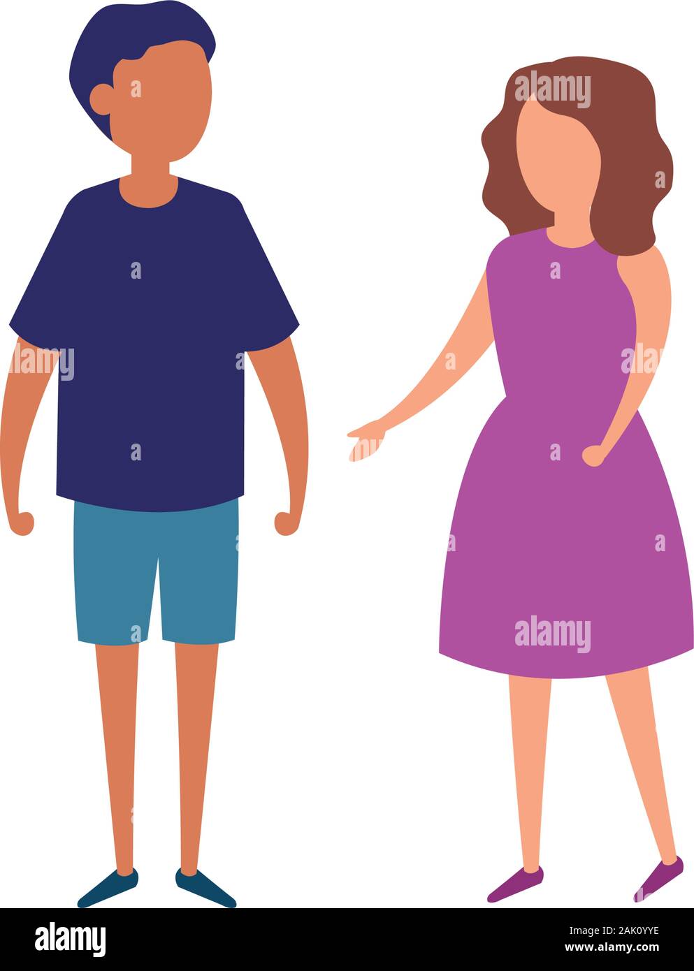 cute couple kids avatar characters Stock Vector Image & Art - Alamy