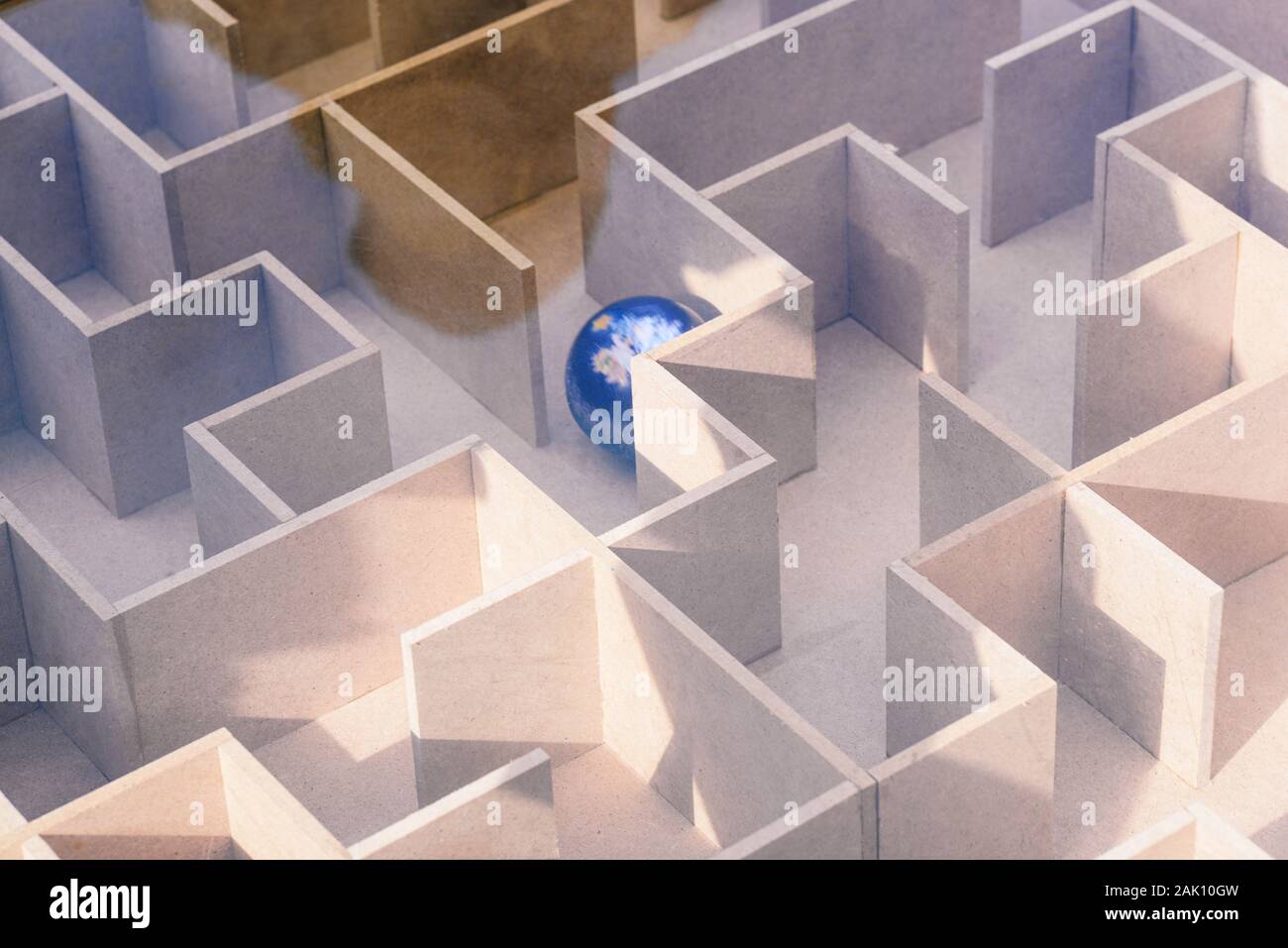 Complex maze. Finding the right solution in the maze. Concept for ...